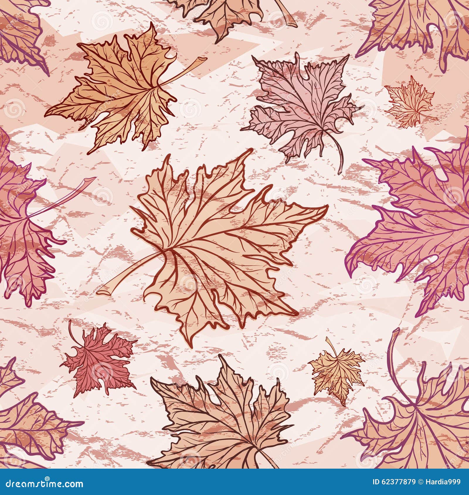 Hand Drown Maple Leaves Pattern Stock Vector - Illustration of october ...