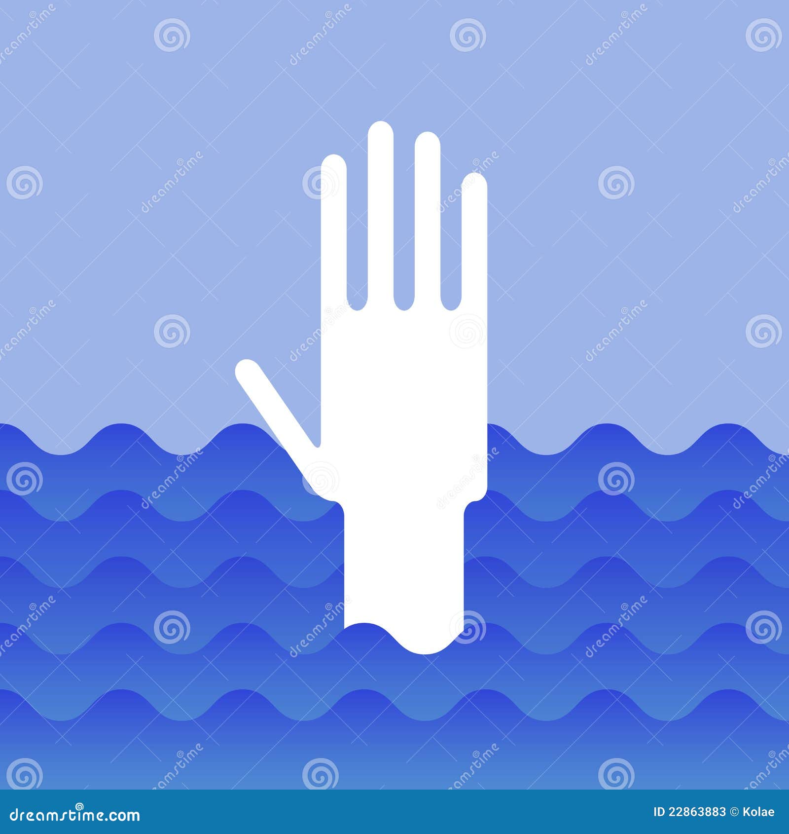 Hand of drowning man stock vector. Illustration of flood - 22863883