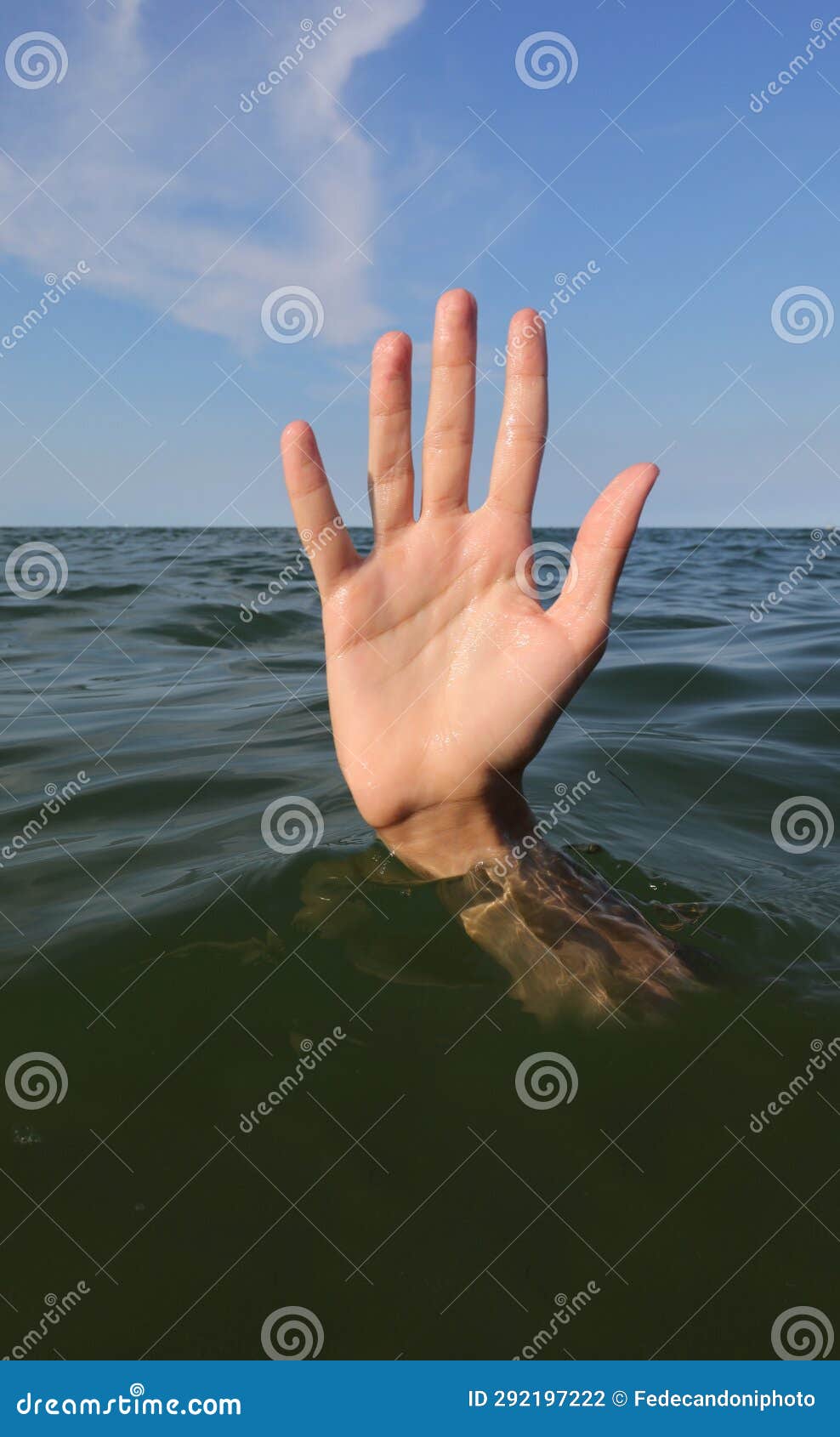 Hand while Drowning in the Ocean and Asking for Help Symbol of Failure ...