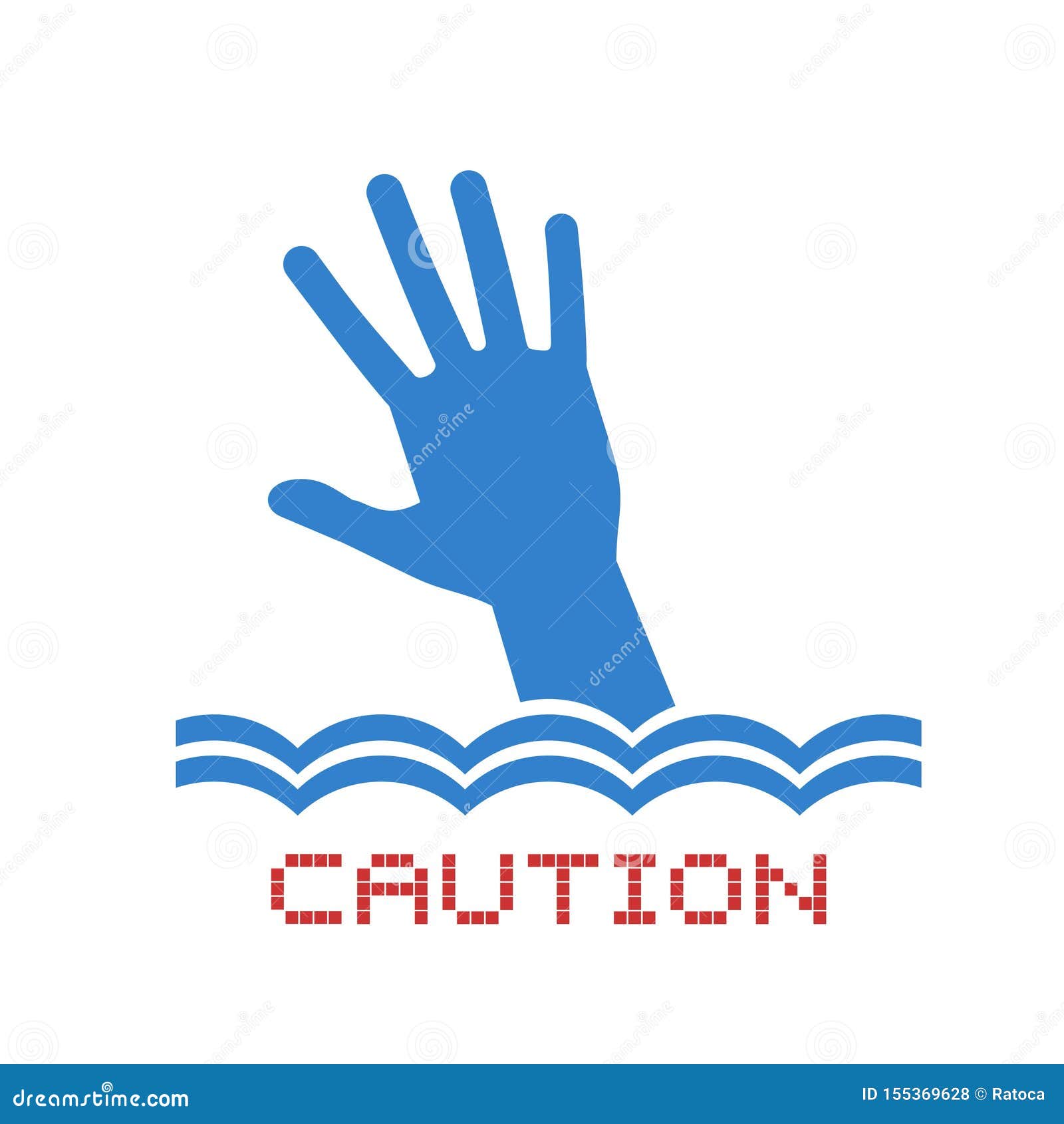 Hand Drowning In Water Vector Illustration | CartoonDealer.com #163242608