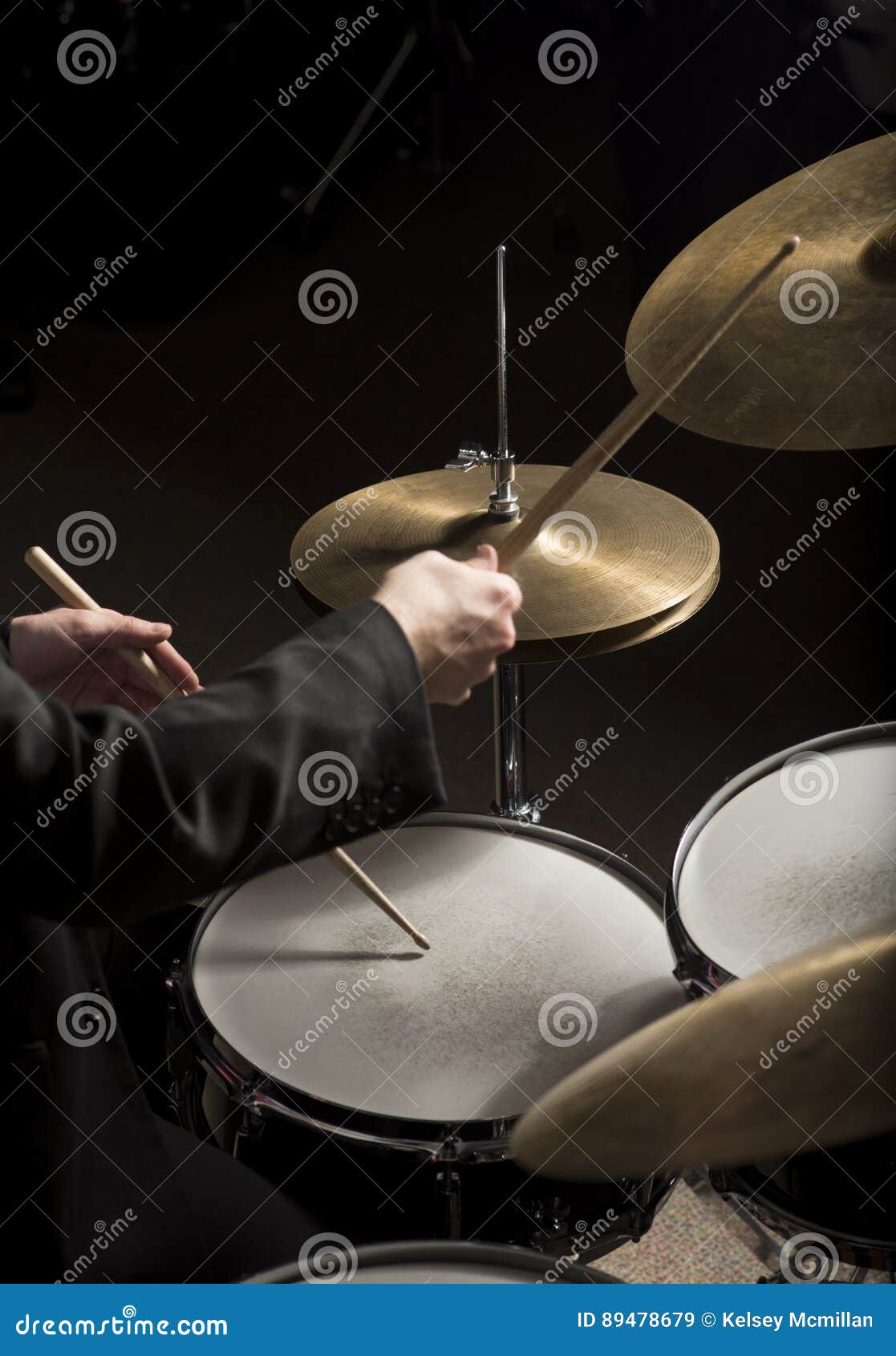 Hand of Drummer in Dark Lighting Stock Image - Image of drums, depth ...