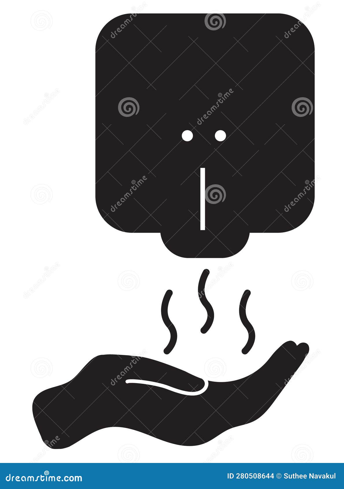 Hand Dryer Icon. Hands Under Hand Dryer Sign. Hand Dryer Machine Symbol ...