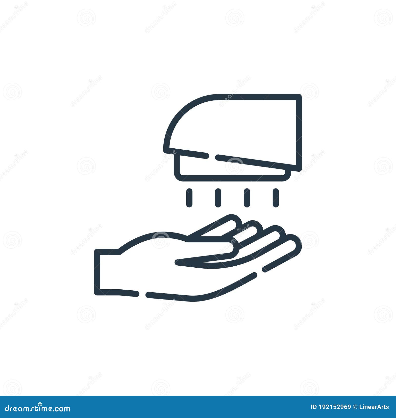 Hand Dryer Icon Vector from Hygiene Routine Concept. Thin Line ...