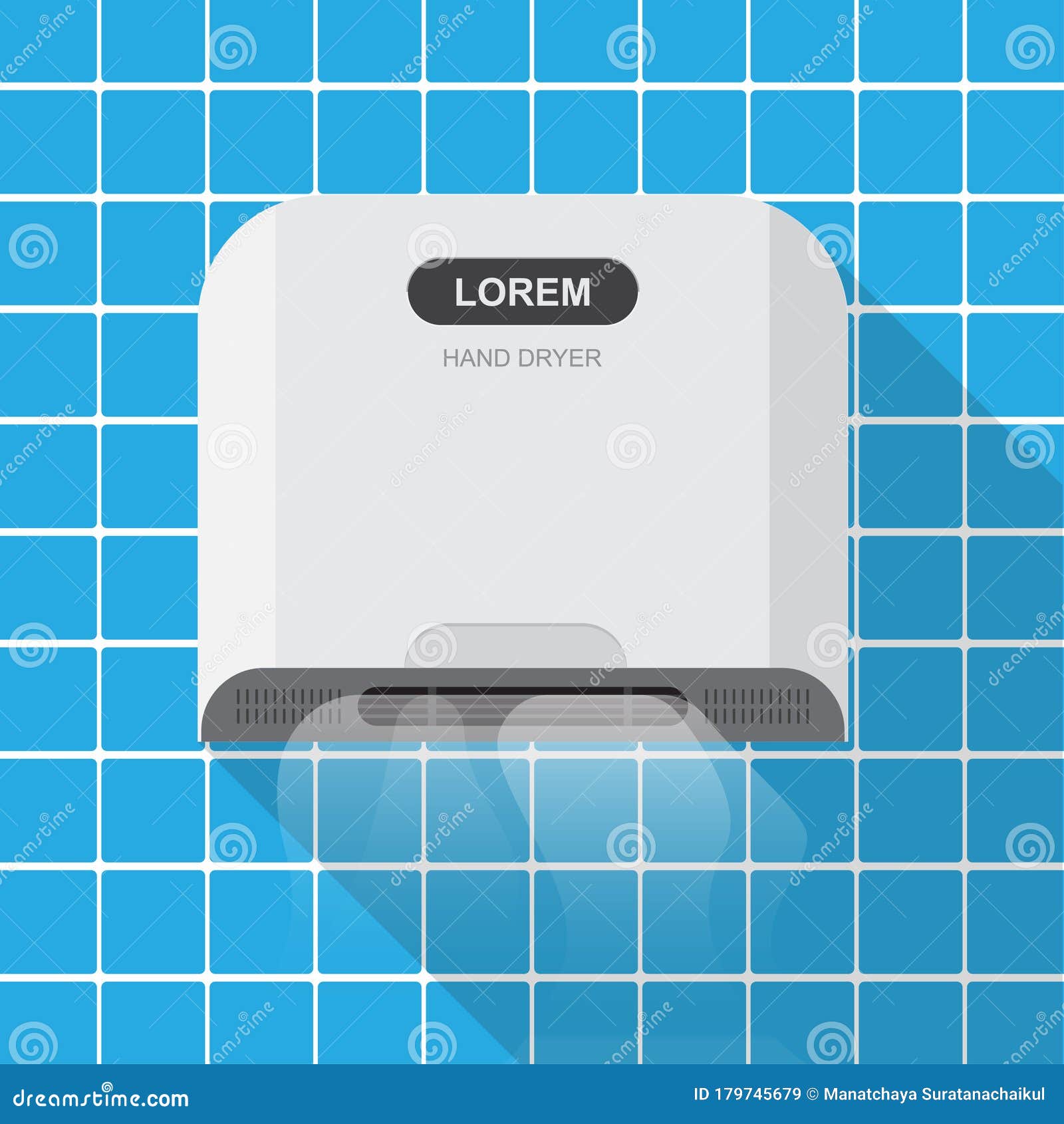 Hand dryer machine stock vector. Illustration of symbol - 179745679