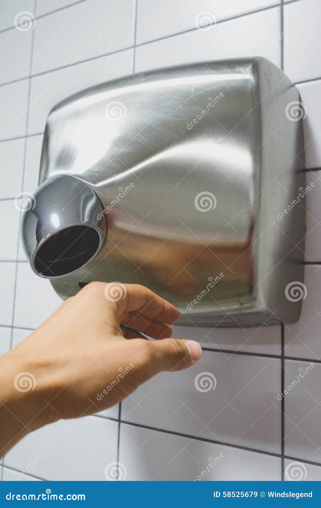 Hand dryer stock image. Image of human, toilet, dryer - 58525679
