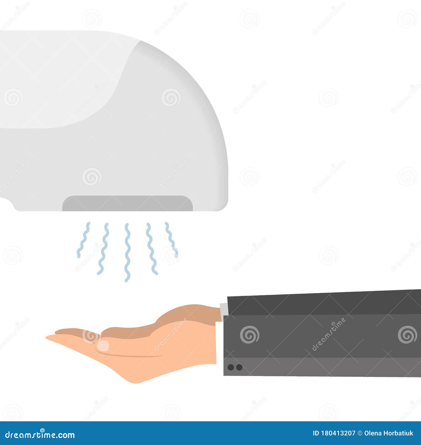 Hand Dryer Line Icon. Wash Hands Safely Concept. Automatic Hand Dryer ...