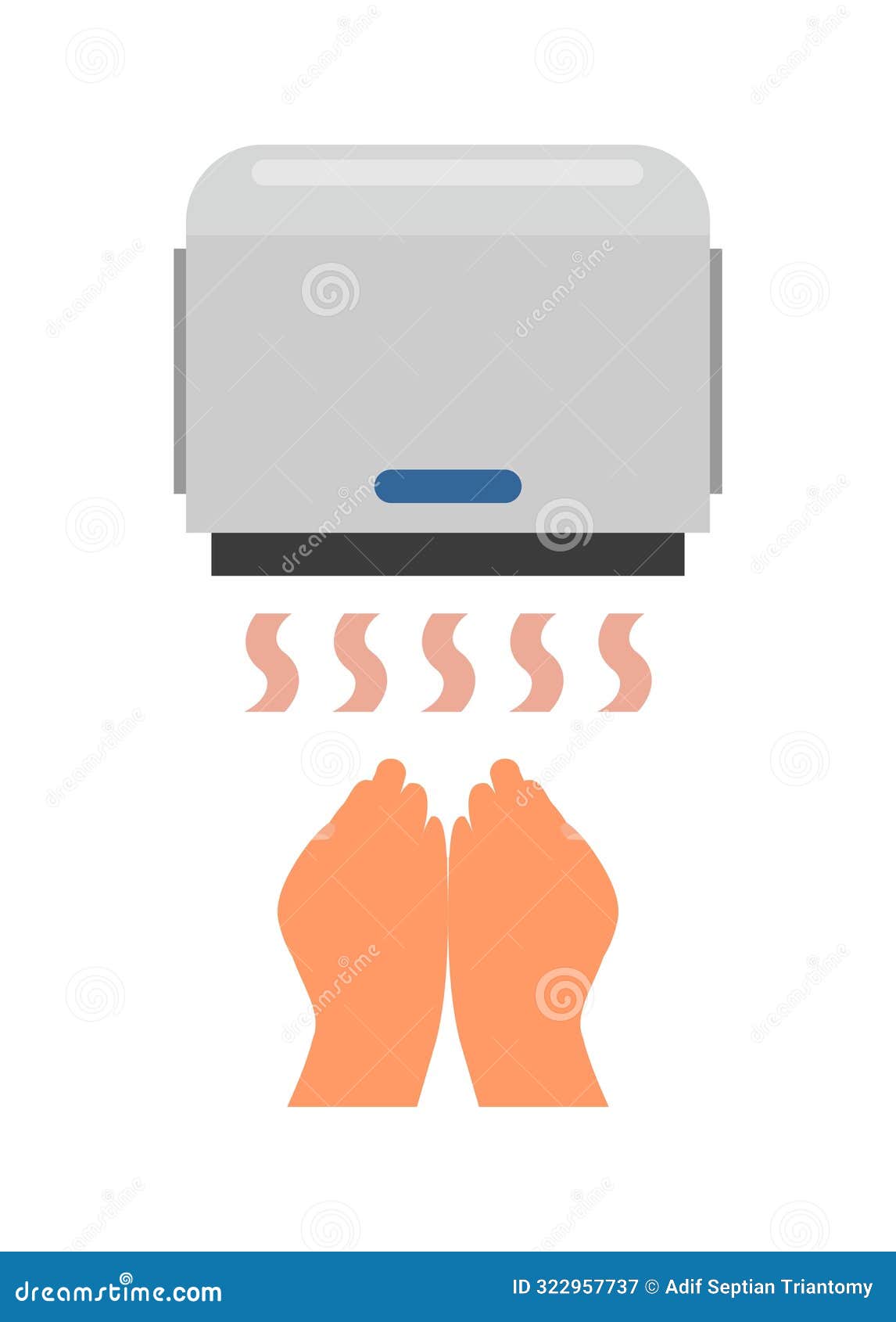 Hand Dryer. Simple Flat Illustration. Stock Vector - Illustration of ...