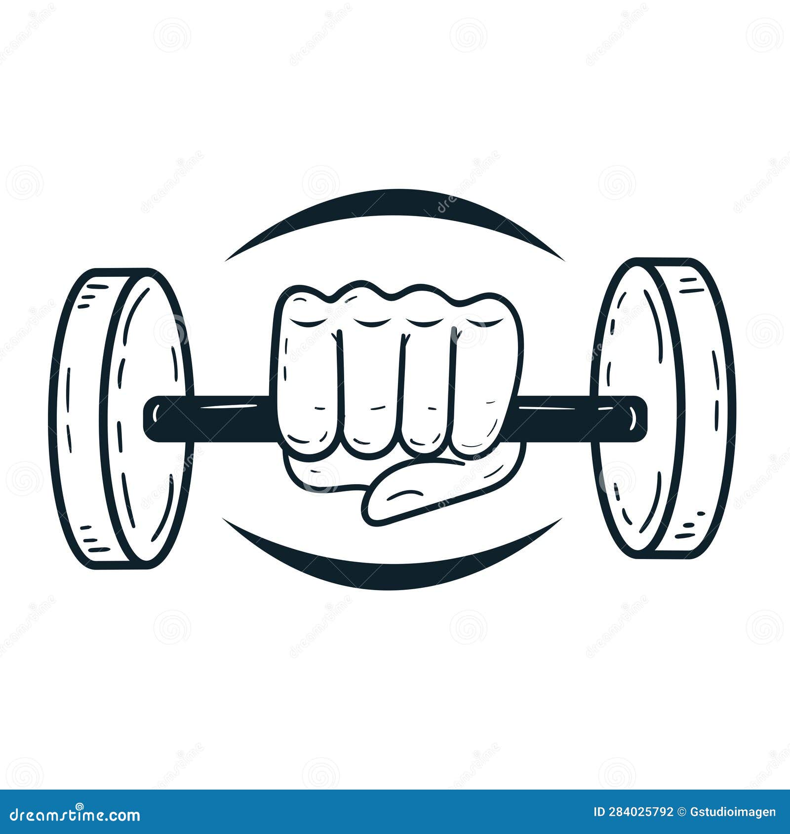 Hand with dumbbell front stock vector. Illustration of lifting - 284025792