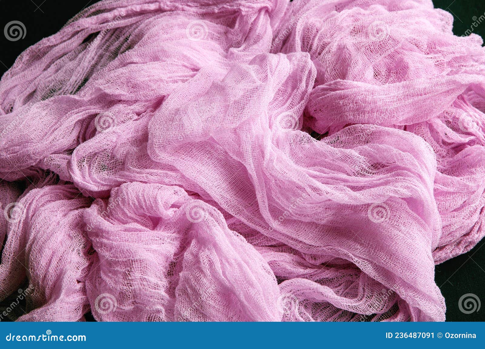 Hand Dyed Pink Gauze Fabric. Boho Style Gauze Runner Stock Image ...