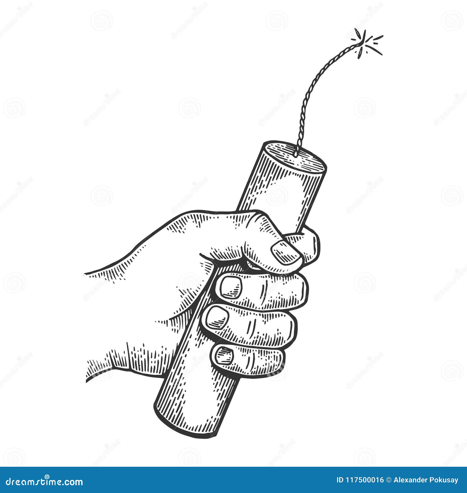 Hand With Dynamite Coloring Vector Illustration | CartoonDealer.com ...