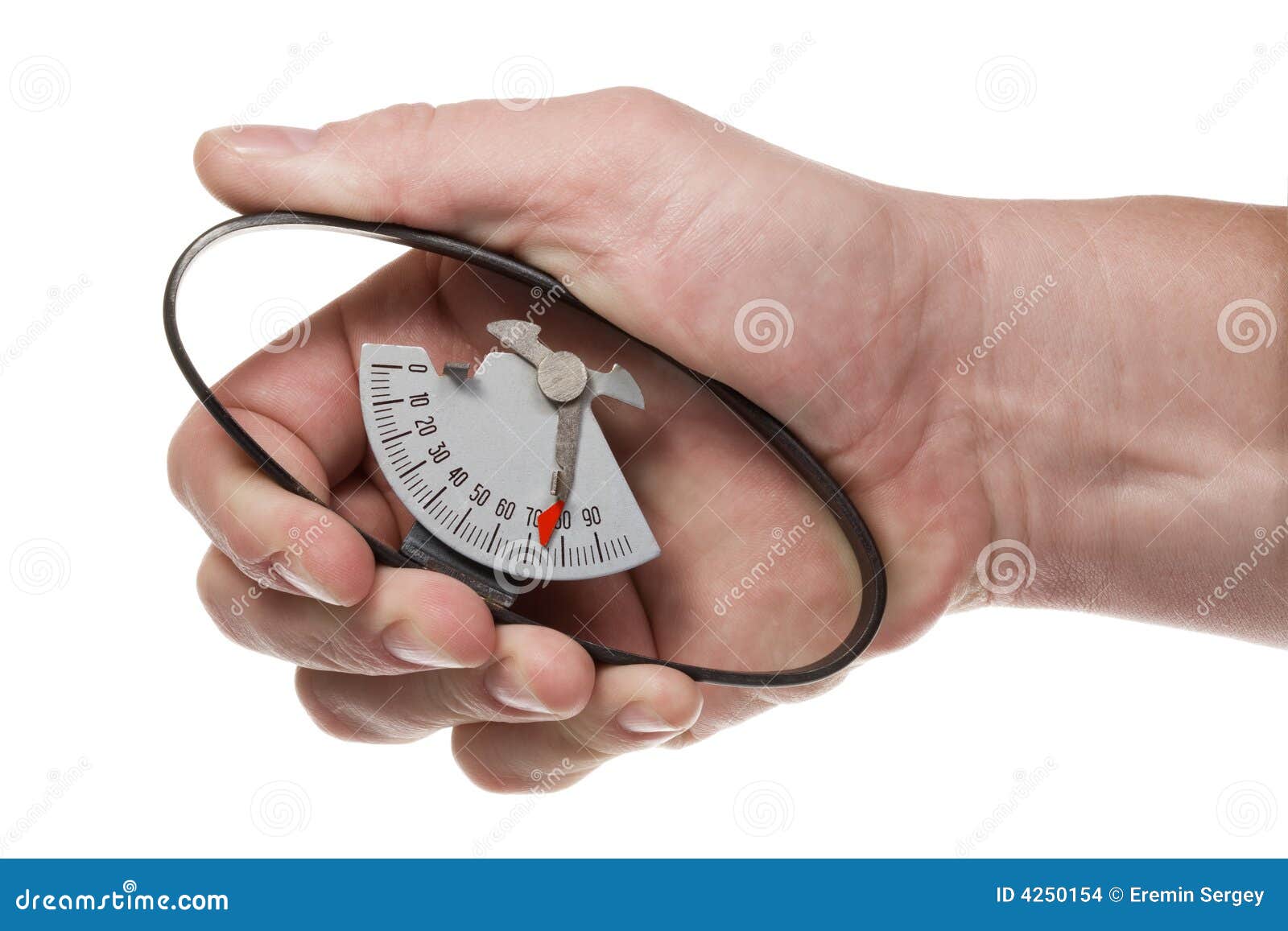 Hand dynamometer stock photo. Image of sport, fist, exercising - 4250154