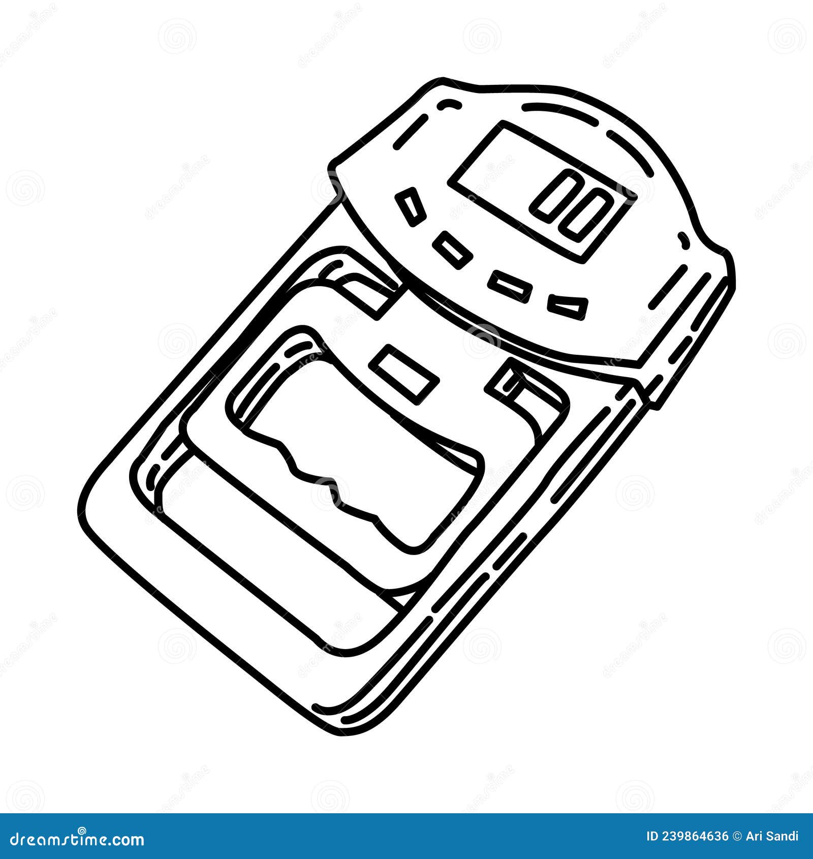Hand Dynamometer Digital Icon. Doodle Hand Drawn Or Outline Icon Style ...