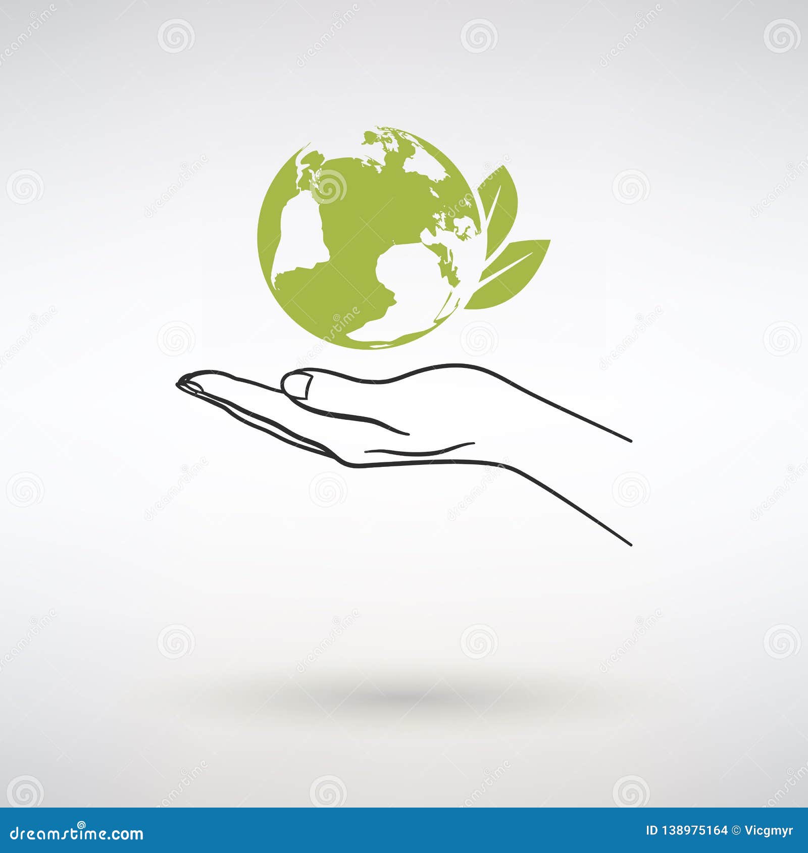 Hand and Earth Ecology Icon Stock Vector - Illustration of background ...