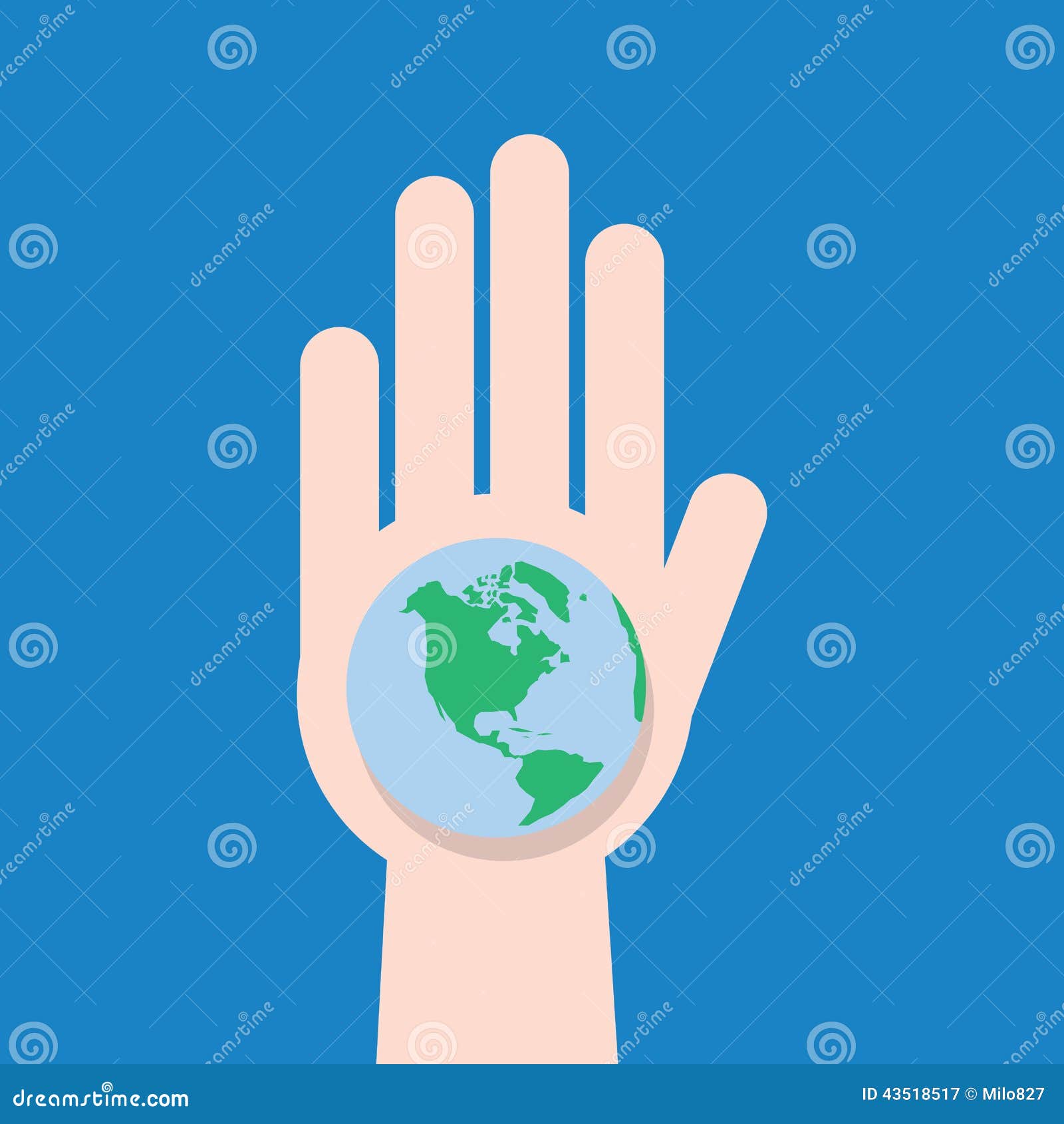 Hand Earth stock vector. Illustration of symbol, planet - 43518517