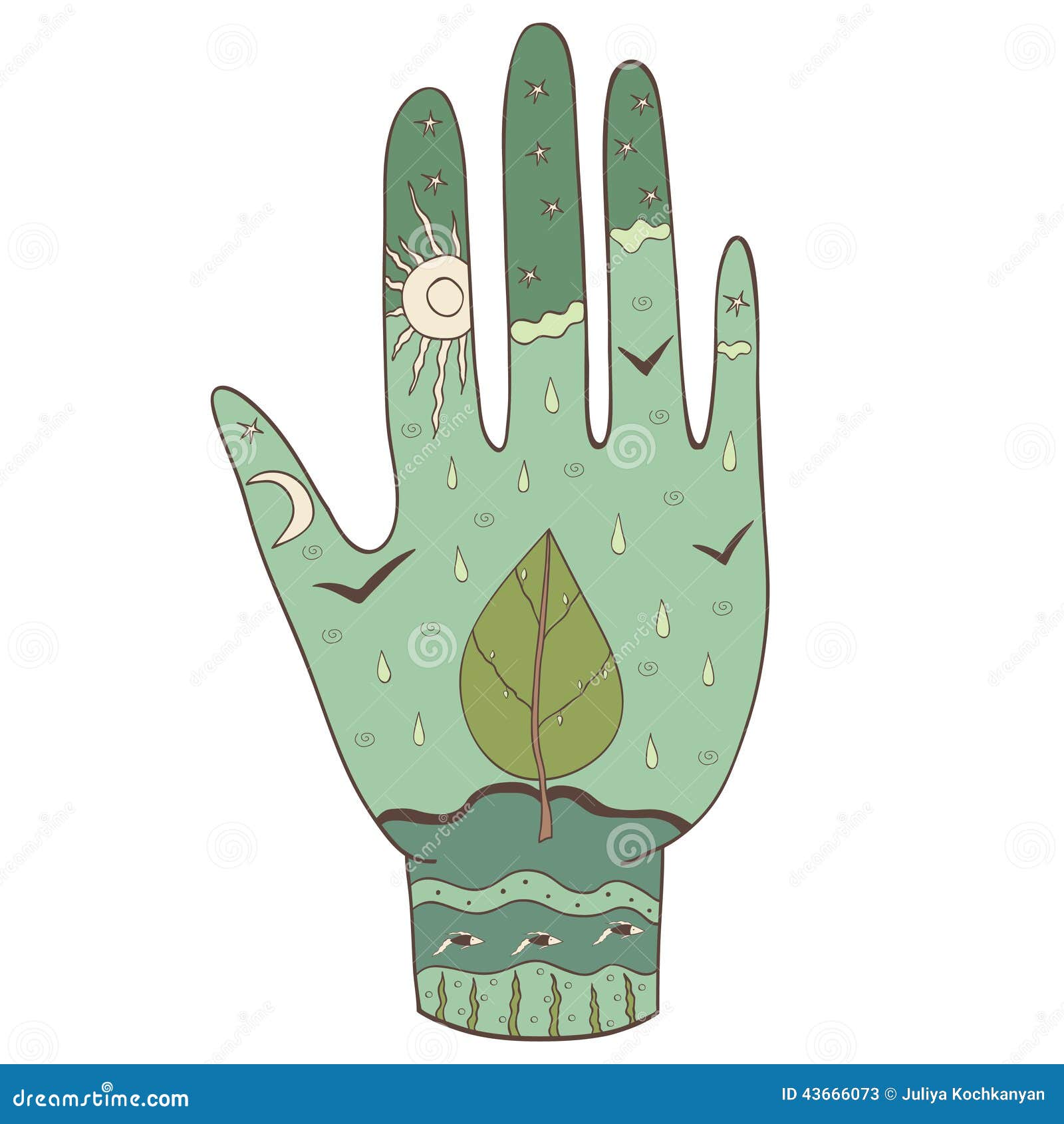 Hand ecology stock vector. Illustration of leaf, graphics - 43666073