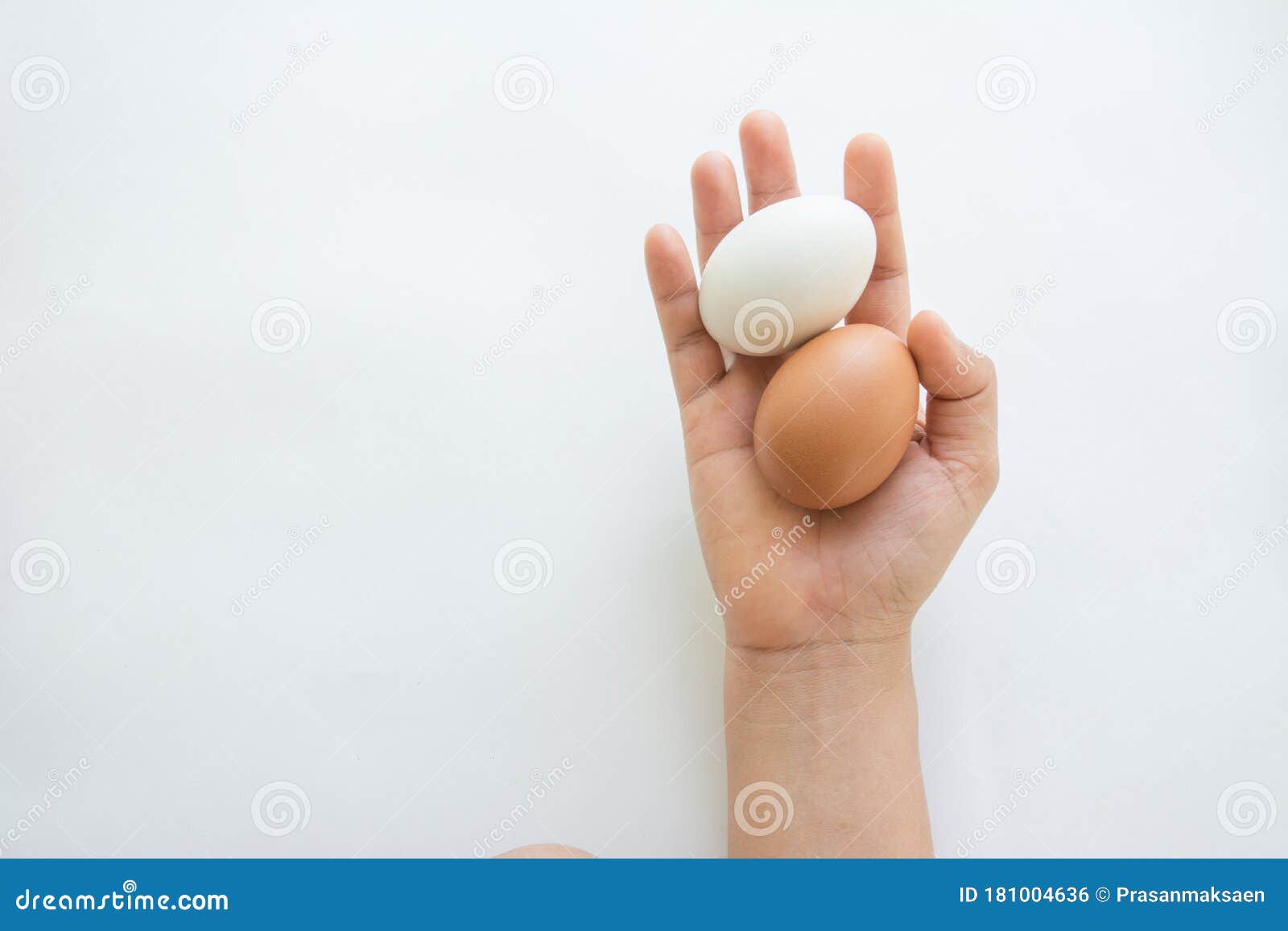 Hand with eggs stock photo. Image of breakfast, calories - 181004636