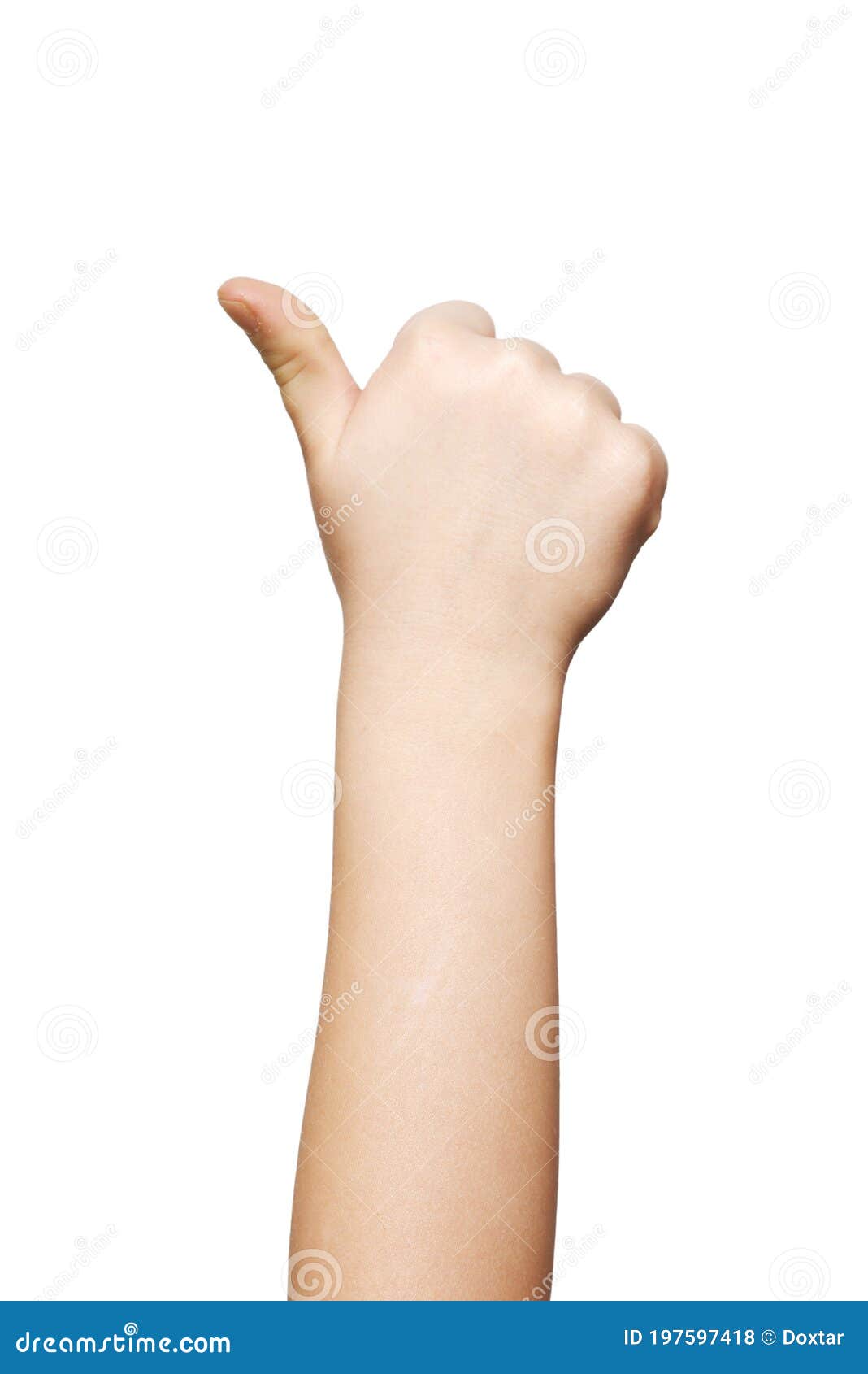 Hand Eines Kindes, Daumen Auf Einem Weißen Hintergrund Stockfoto - Bild ...