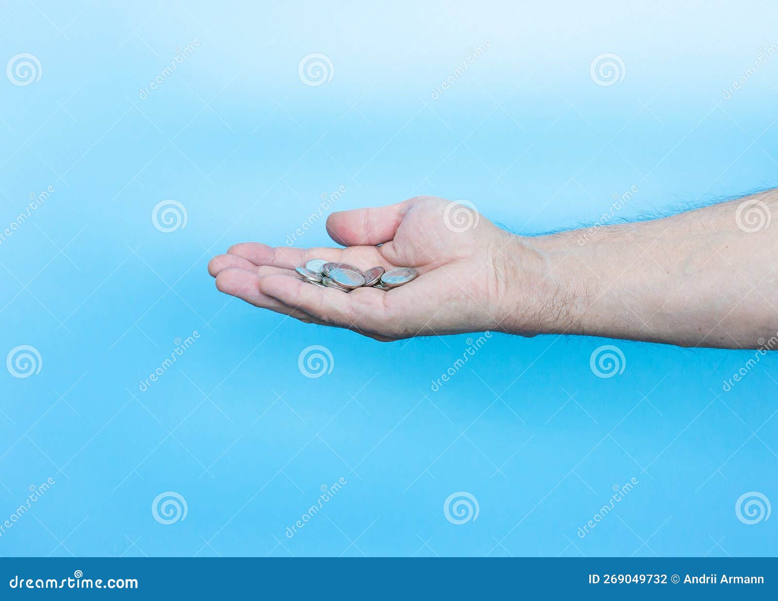 The Hand of an Elderly Man is Money Pennies. an Old Man with a ...