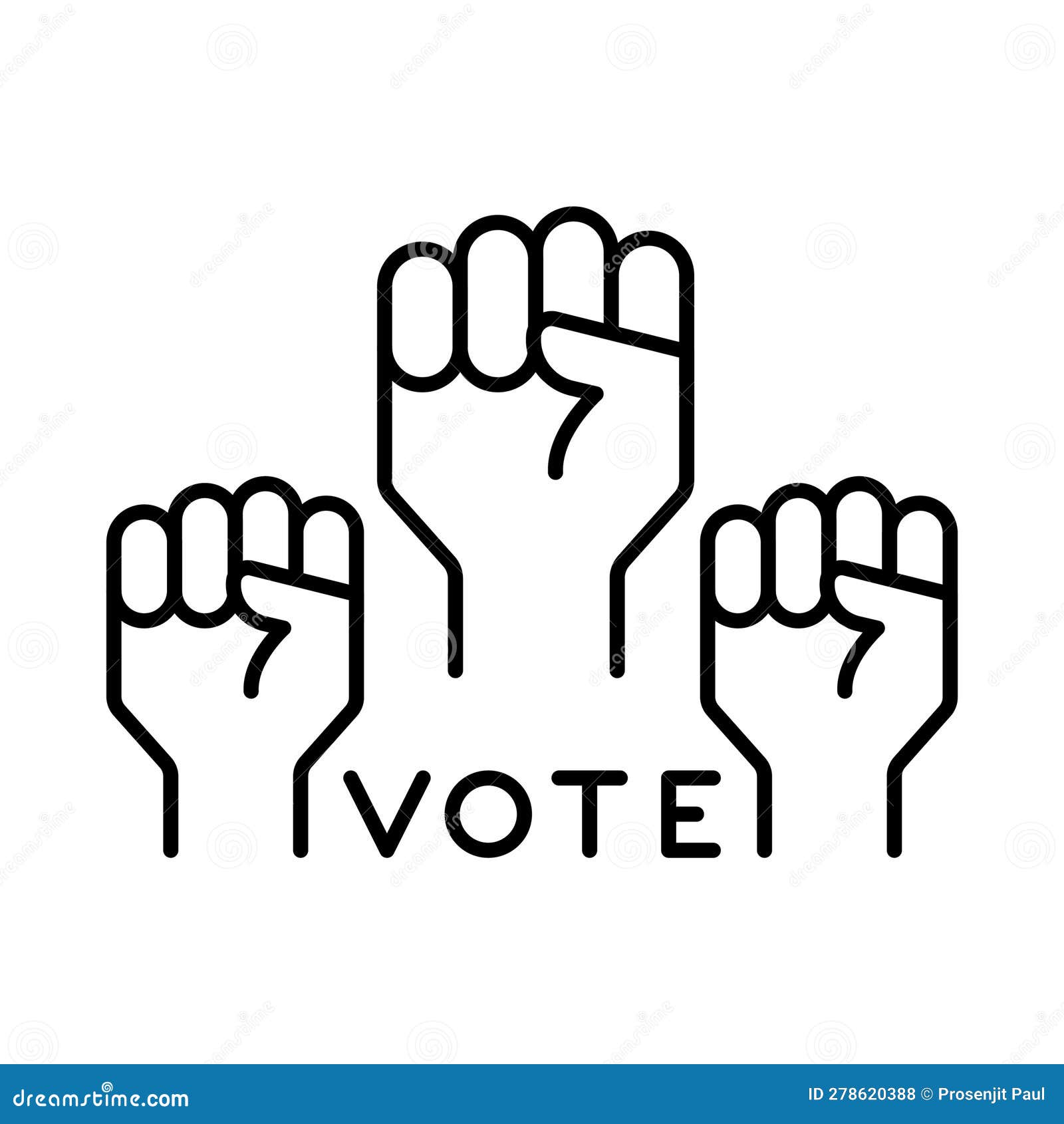 Hand, Election, Vote, Hands Up, Election Slogan Icon Stock Vector ...