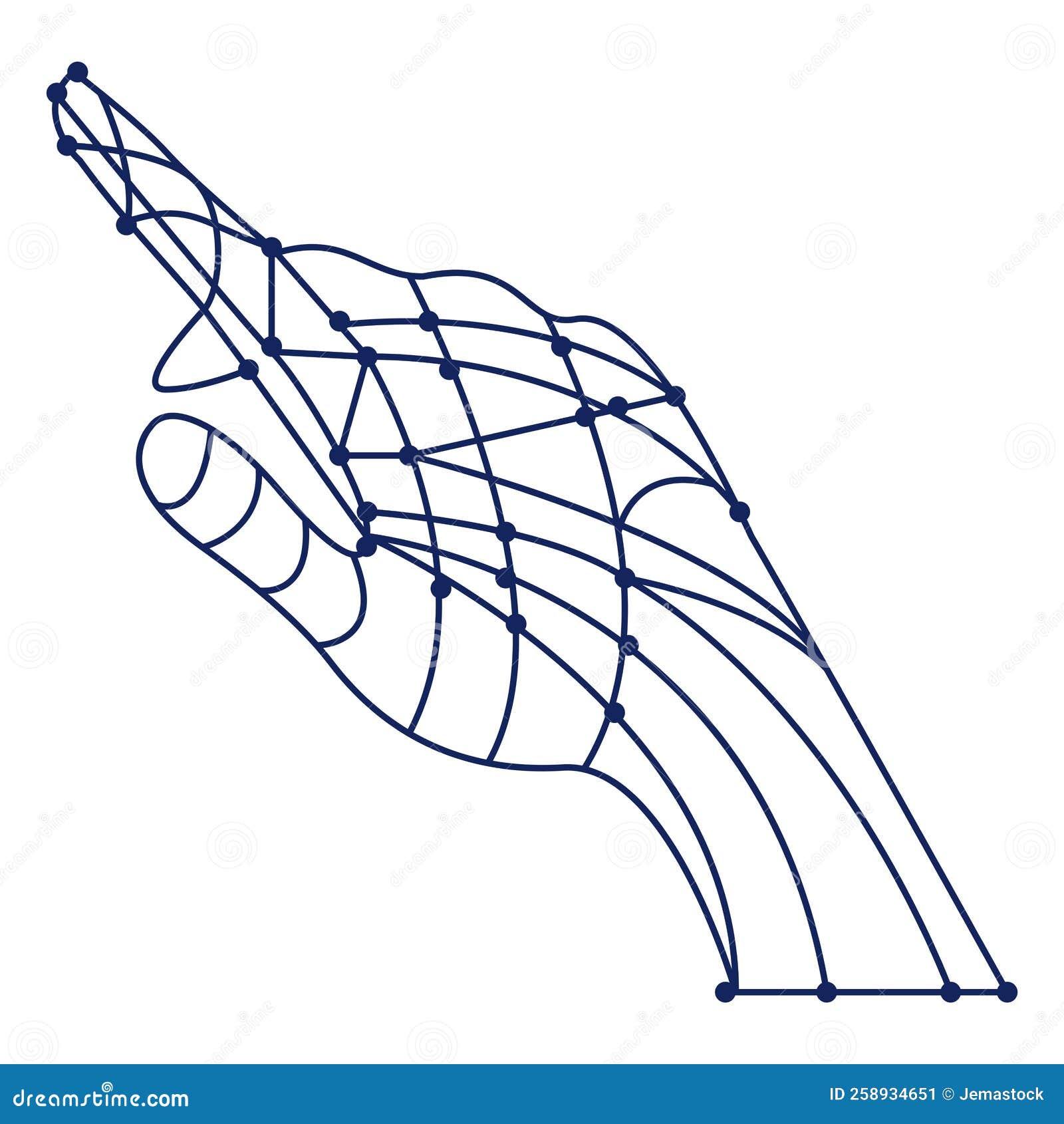 Hand of electric circuit stock illustration. Illustration of touching ...