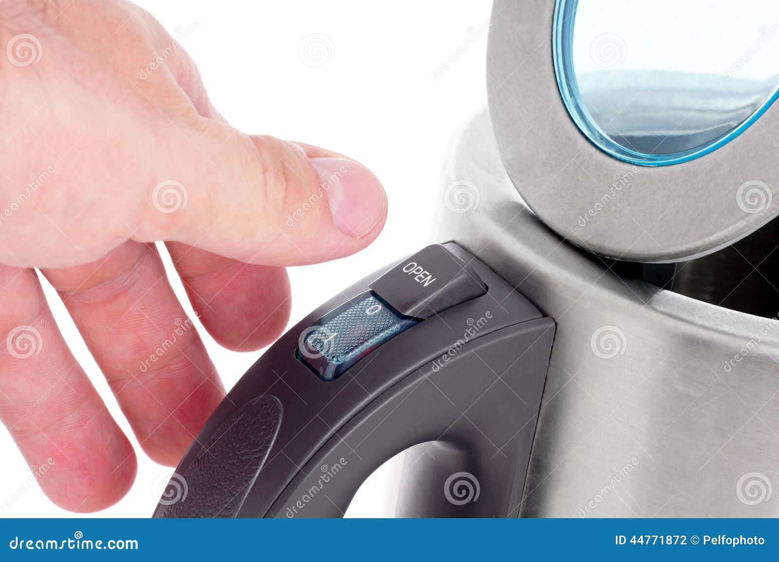 Hand and electric kettle. stock photo. Image of cookery - 44771872