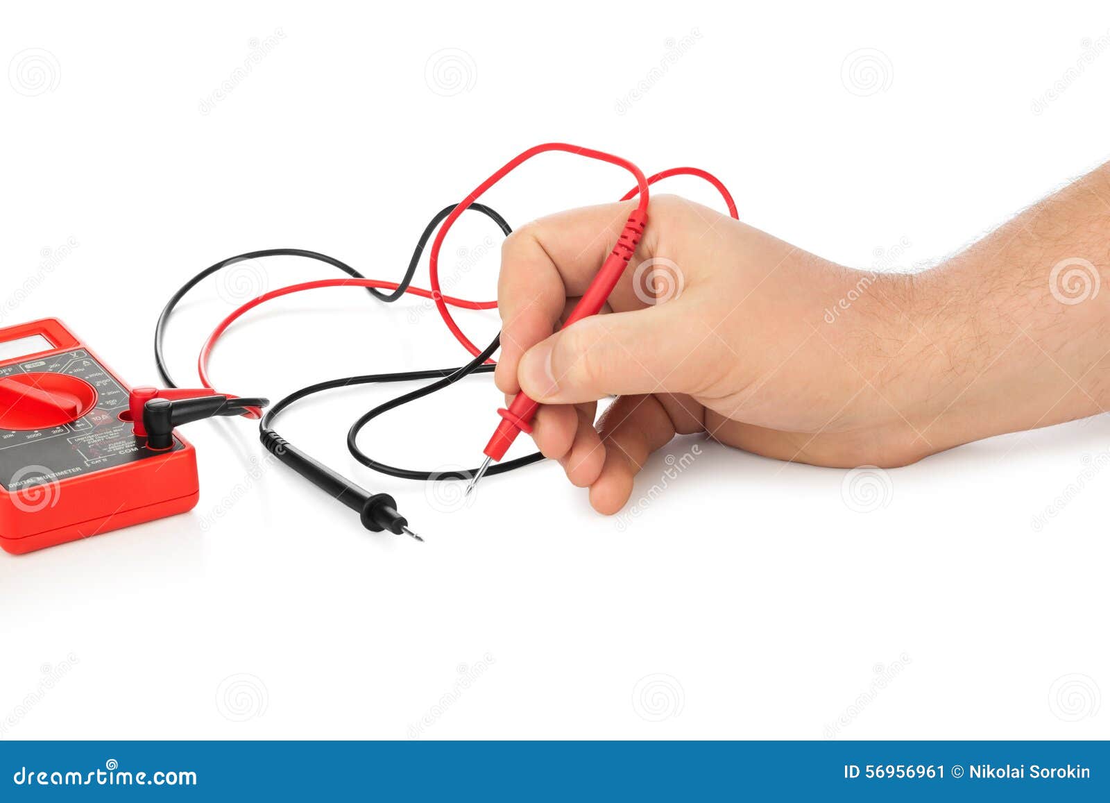 Hand and Electric Multimeter Stock Image - Image of probe, circuit ...