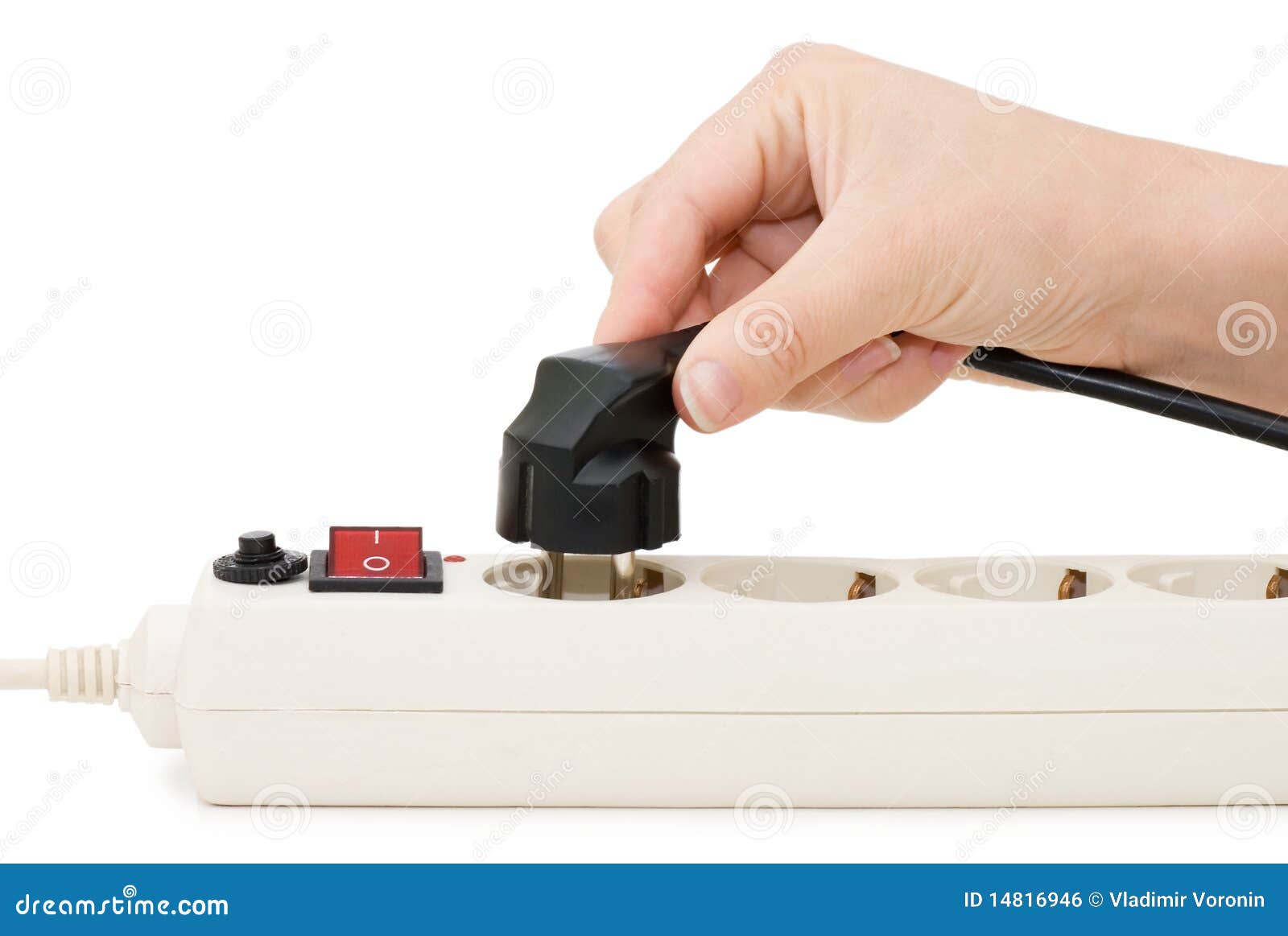 Hand with an Electric Plug and Socket Stock Photo - Image of white ...