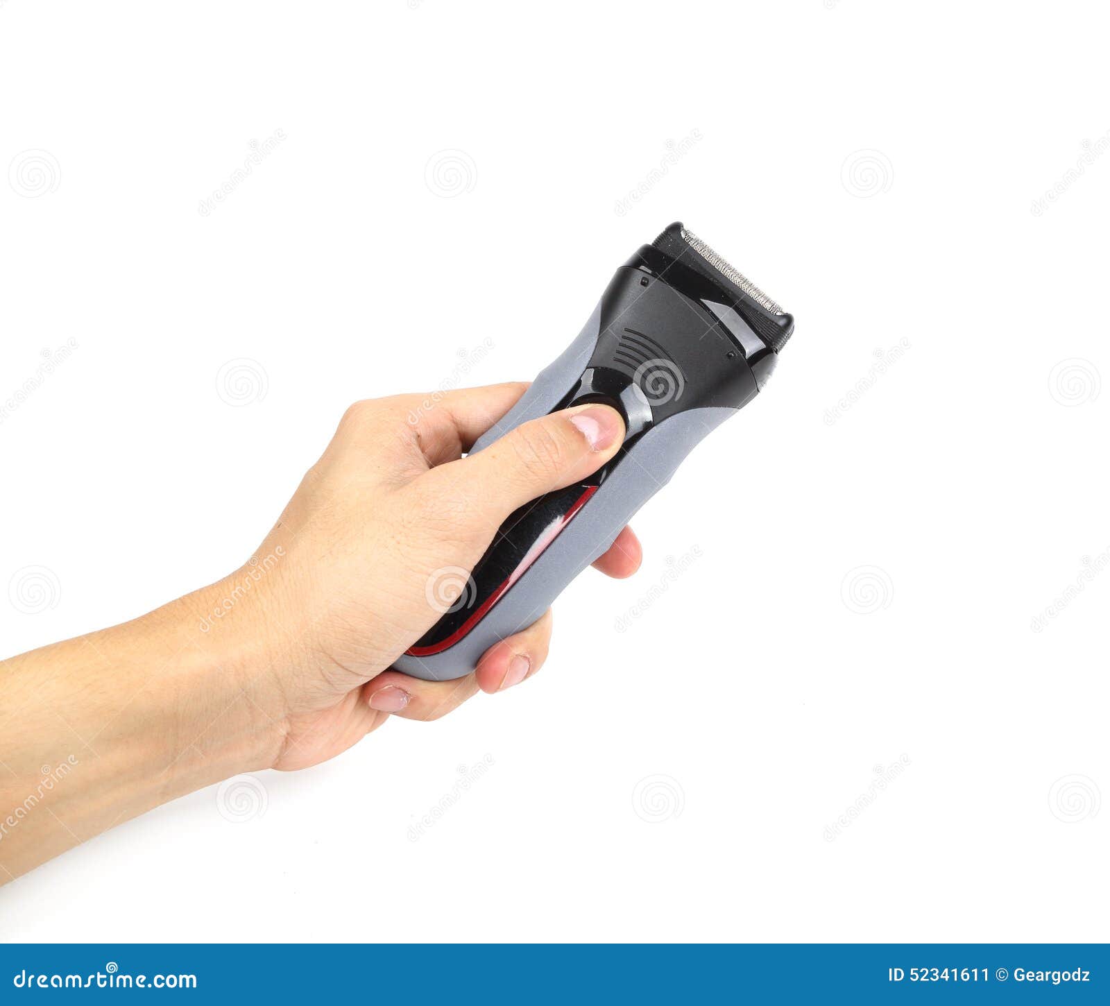 Hand with electric shaver stock image. Image of shave - 52341611