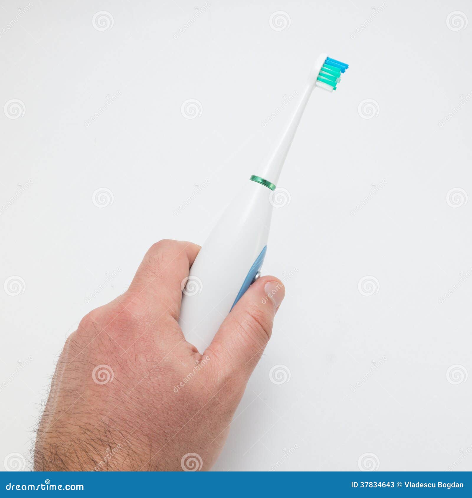 Hand with Electric Toothbrush Stock Image - Image of electric, hygienic ...