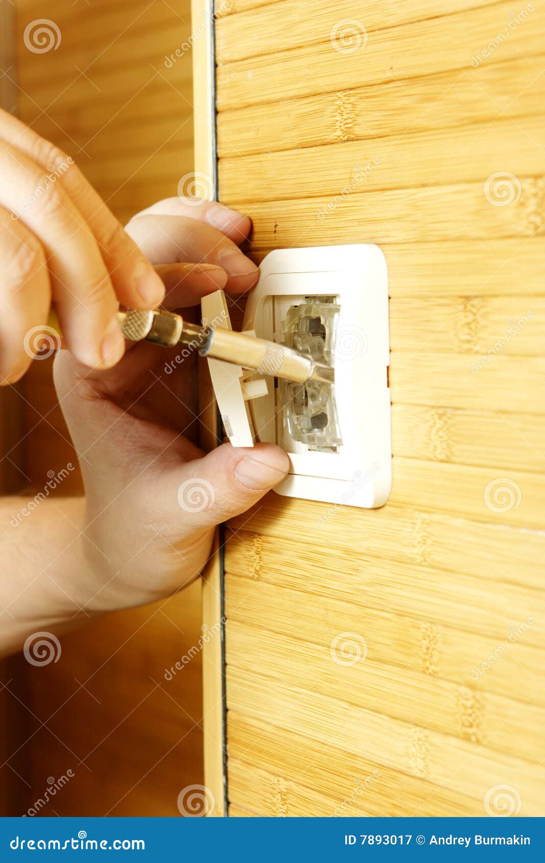 Hand of the electrician stock image. Image of wall, worker - 7893017