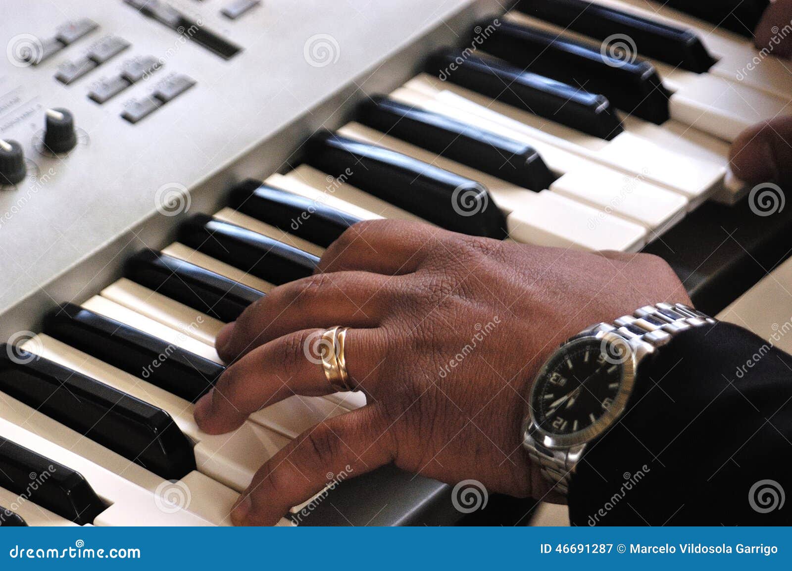 Hand on electronic organ stock image. Image of instrument - 46691287