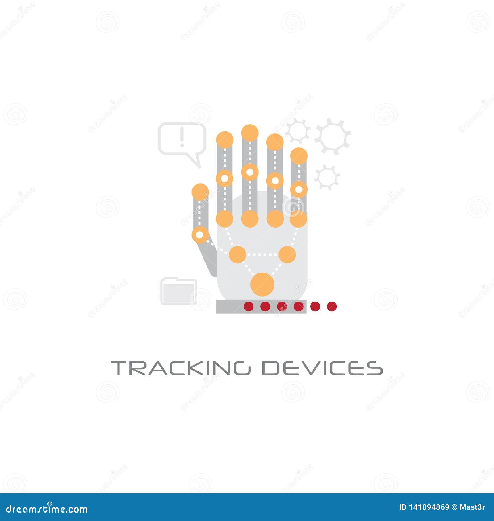 Hand Electronic Tracking Devices Access Technology Concept Palm Sensor ...