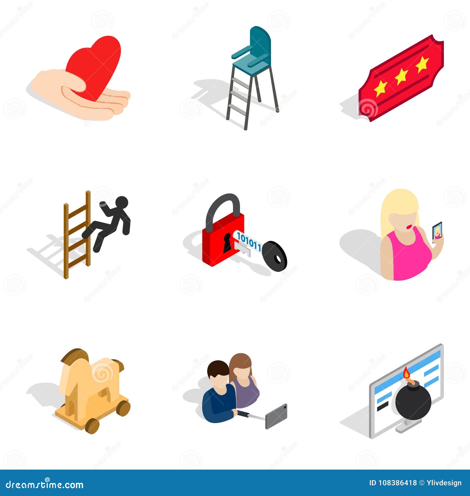 Hand Element Icons Set, Isometric Style Stock Vector - Illustration of ...