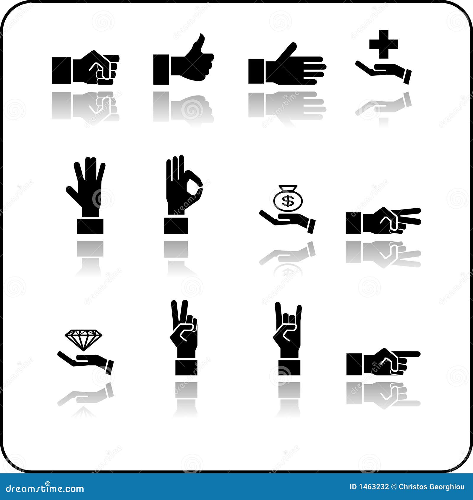 Hand elements icon set stock vector. Illustration of elements - 1463232