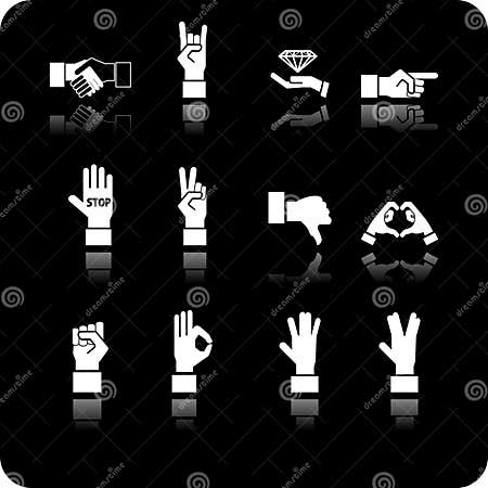Hand elements icon set stock vector. Illustration of document - 1463236