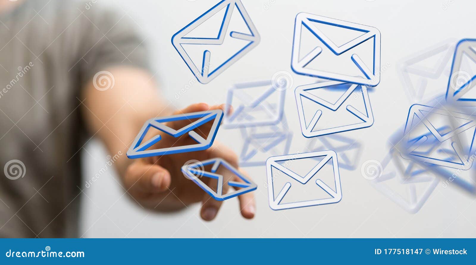 A Hand with an Email Icon 3d Stock Image - Image of call, service ...