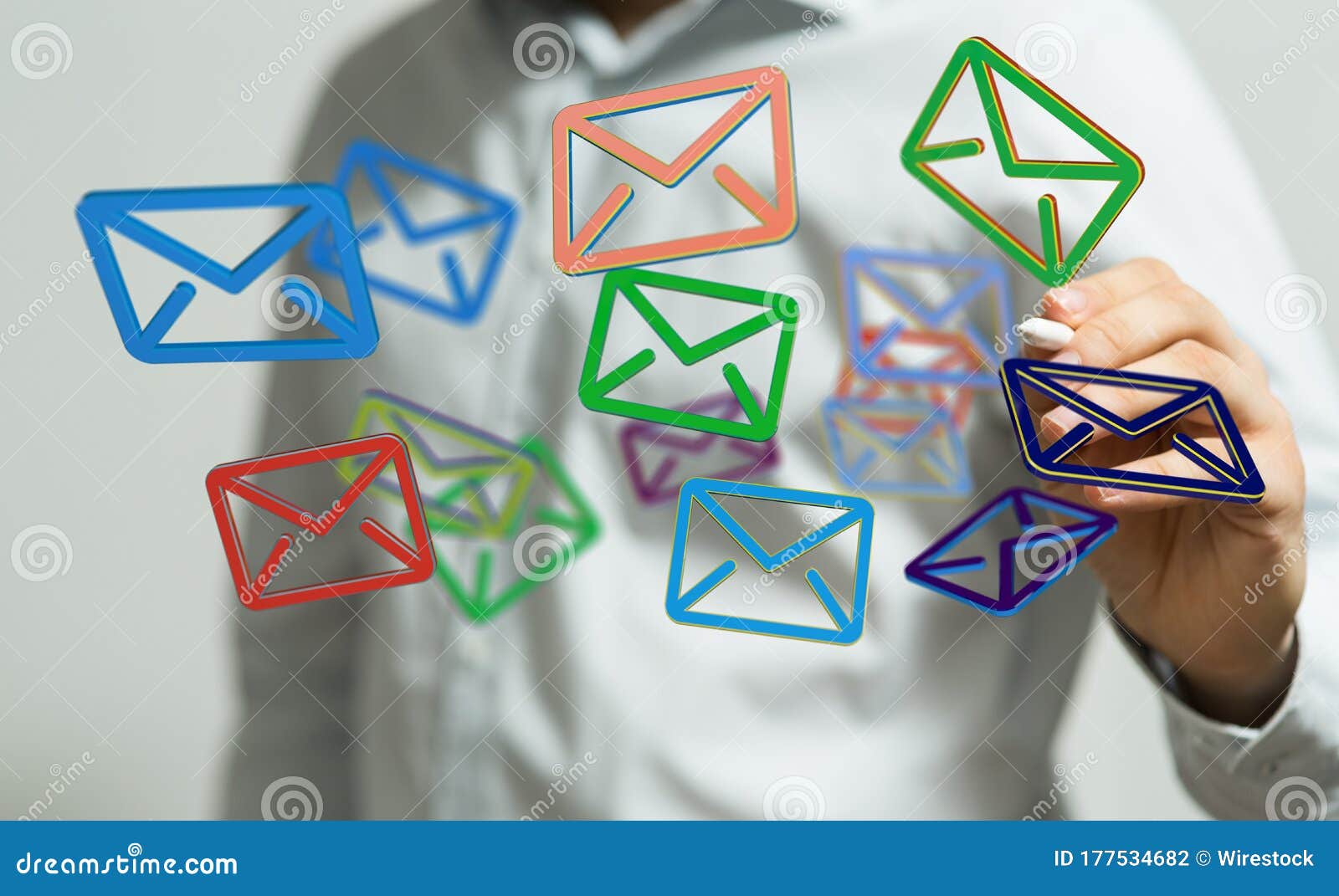A Hand with an Email Icon 3d Stock Photo - Image of message, cyberspace ...