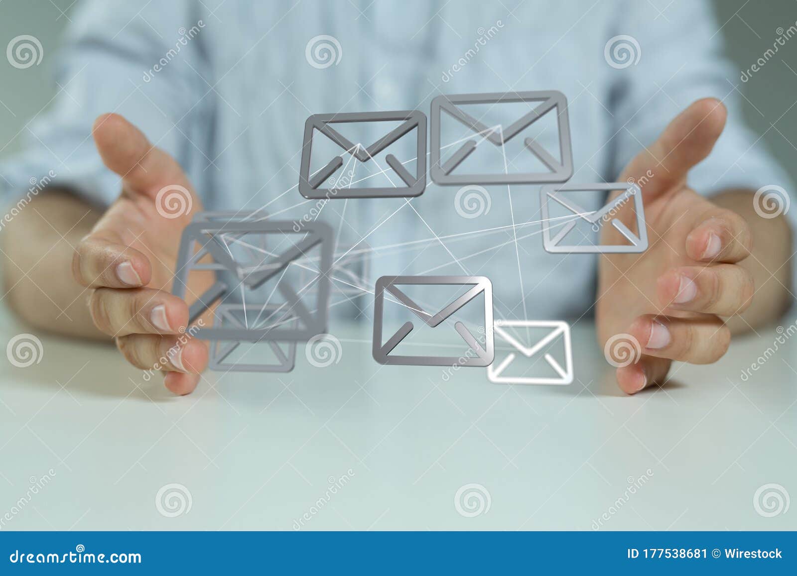 A Hand with an Email Icon 3d Stock Image - Image of inquiry, mobile ...