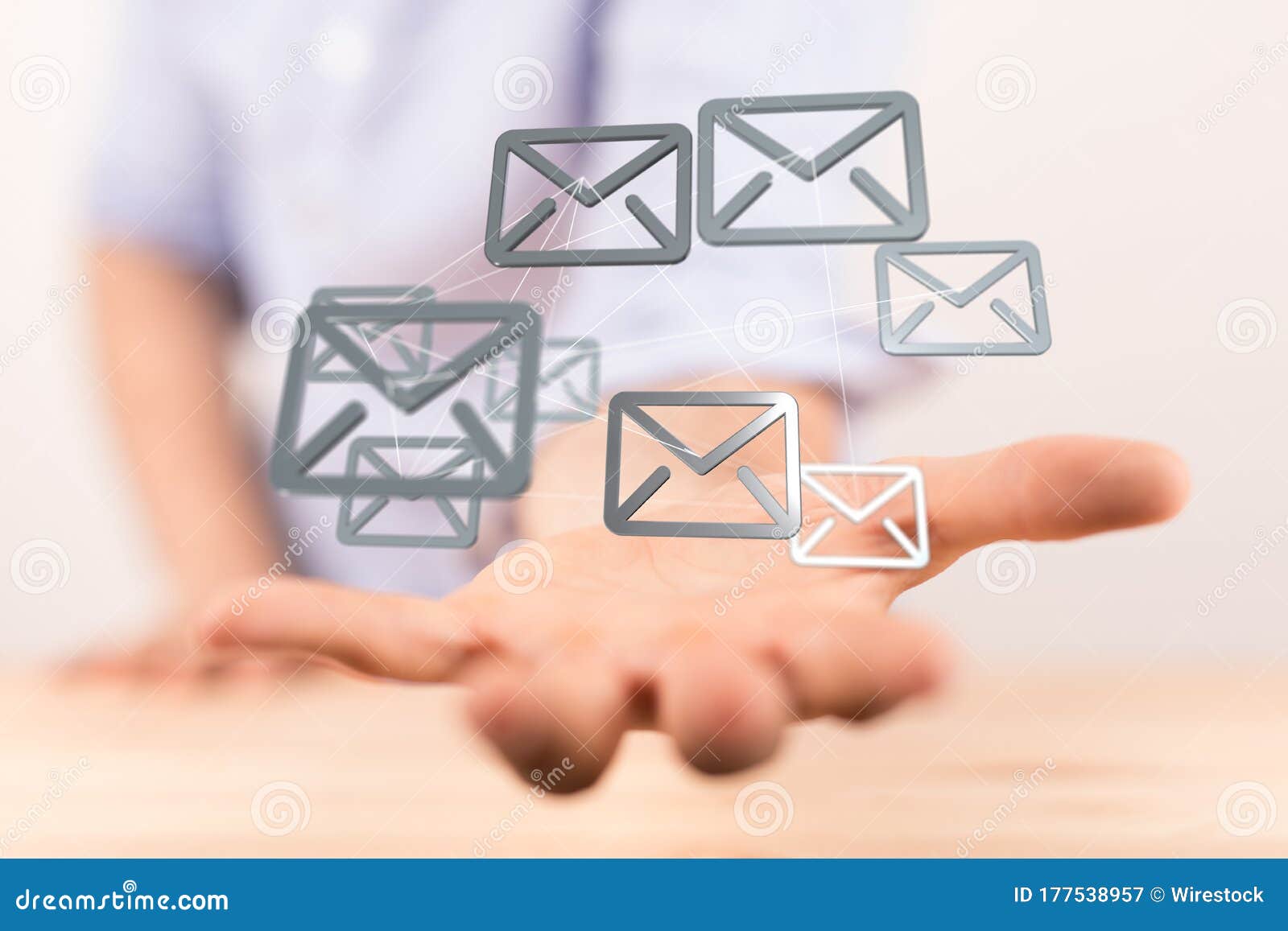 A Hand with an Email Icon 3d Stock Image - Image of corporate, scam ...
