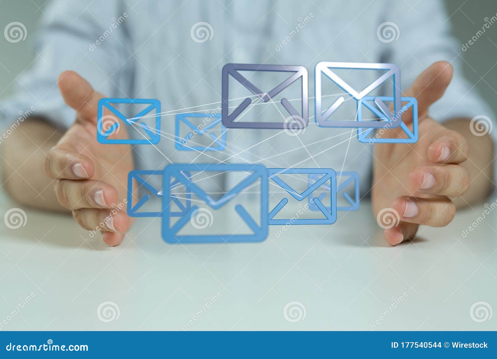 A Hand with an Email Icon 3d Stock Photo - Image of touch, please ...