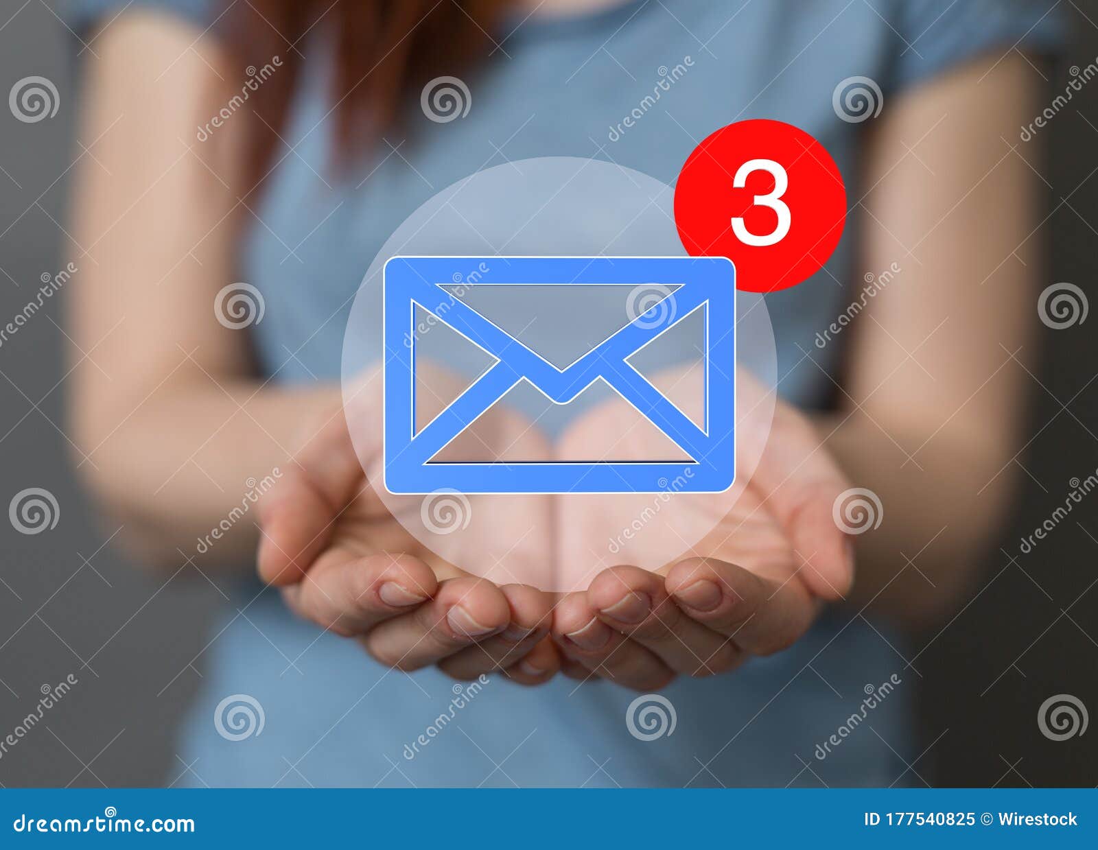 A Hand with an Email Icon 3d Stock Image - Image of contact, male ...