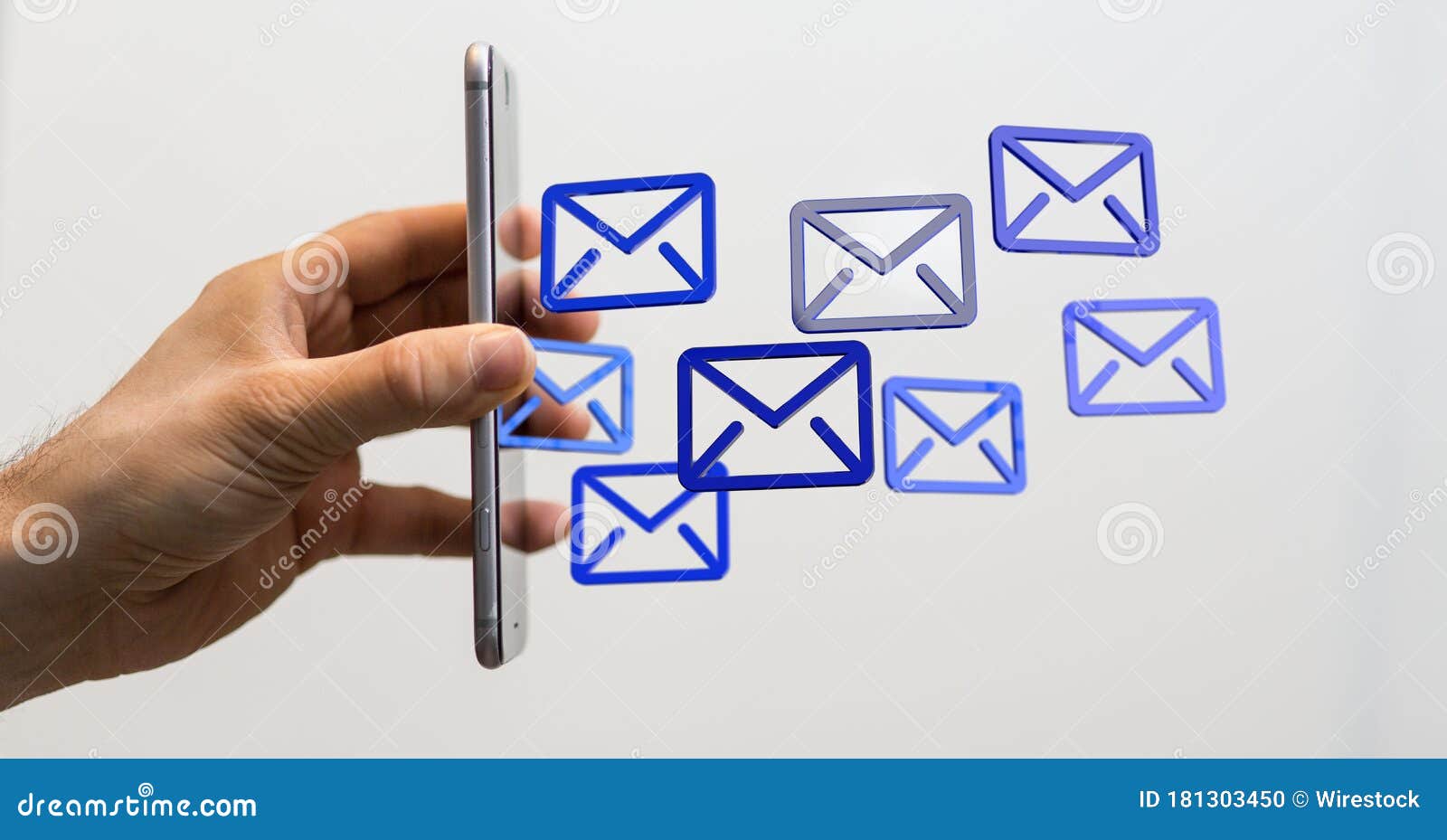 A Hand with an Email Icon 3d Stock Photo - Image of engine ...