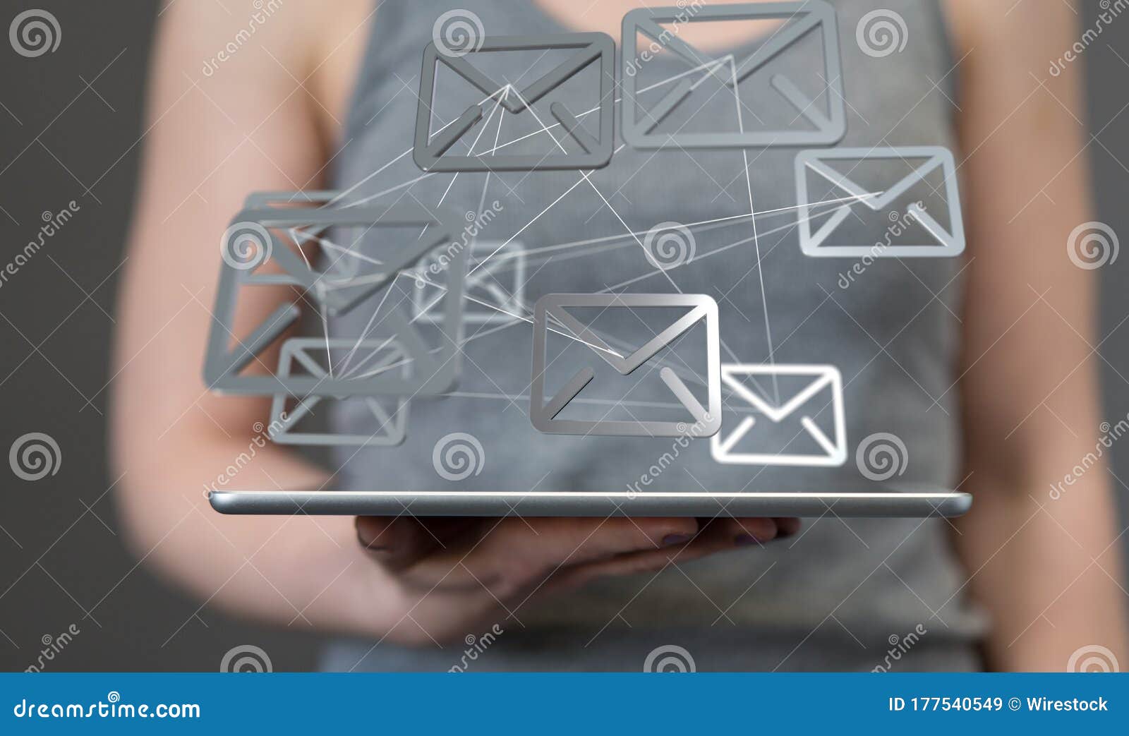 A Hand with an Email Icon 3d Stock Image - Image of online, icon: 177540549