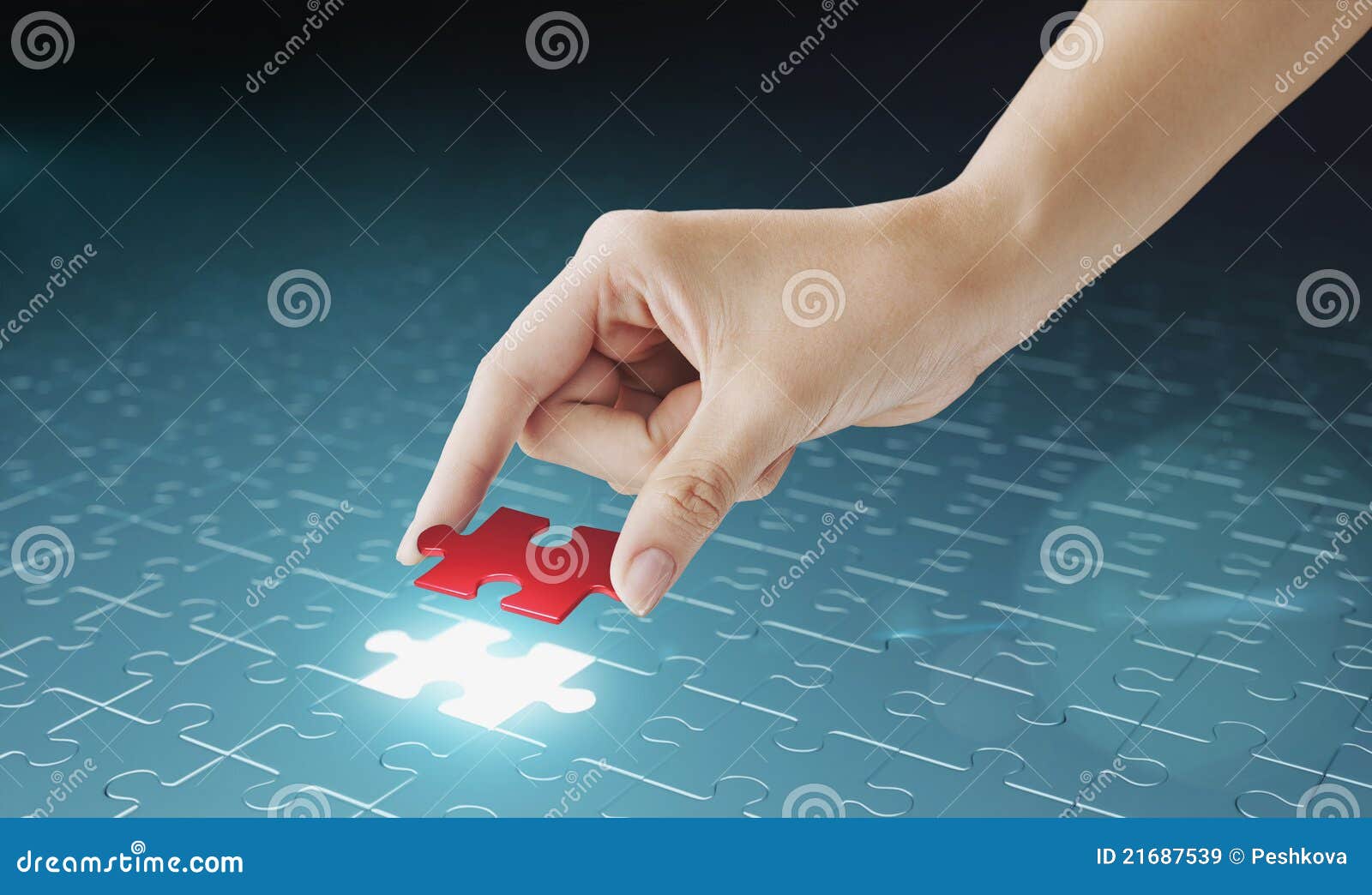 Hand With Missing Jigsaw Puzzle Piece. Business Concept Image For ...
