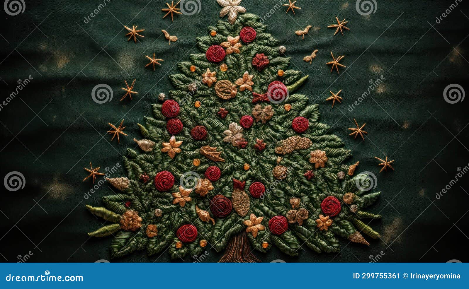 Hand Embroidery Christmas Tree for Beginners. DIY Christmas Embroidery ...