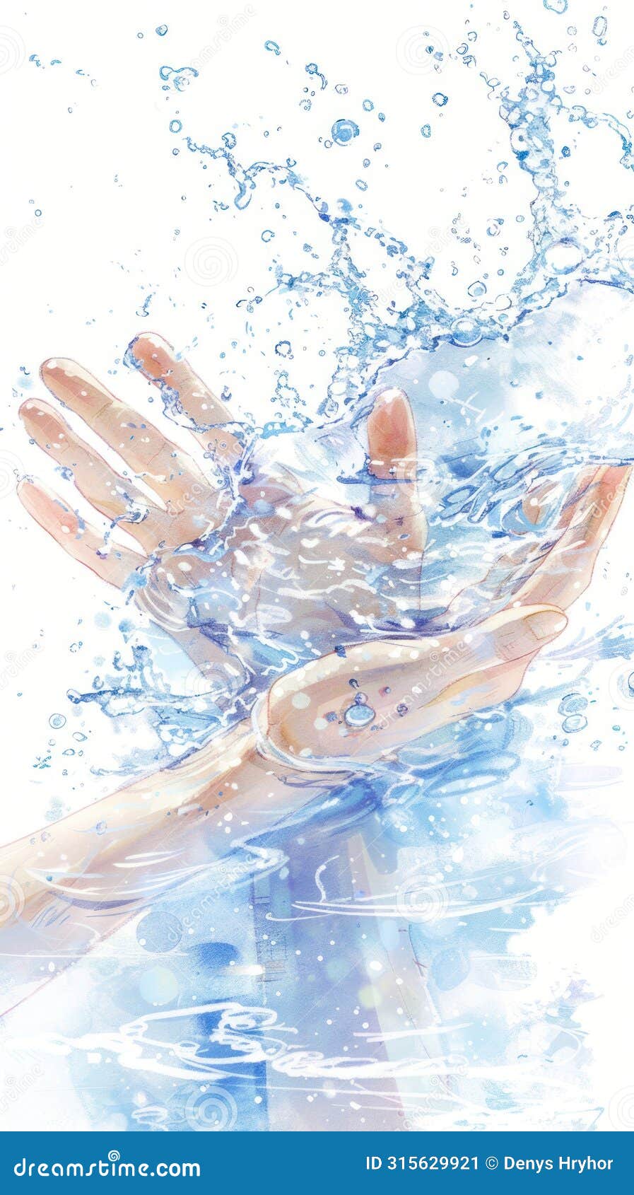 A Hand Emerges from the Water, Reaching Towards the Surface Concept of ...