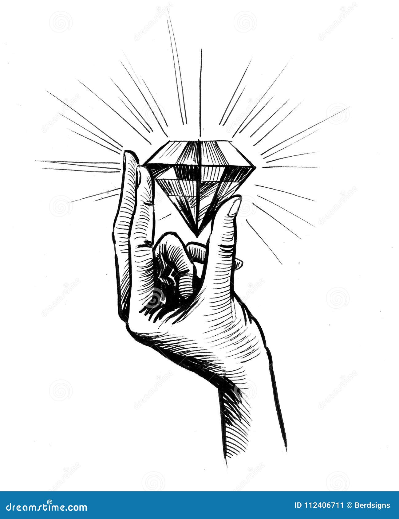 Hand en diamant stock illustratie. Illustration of schenen - 112406711