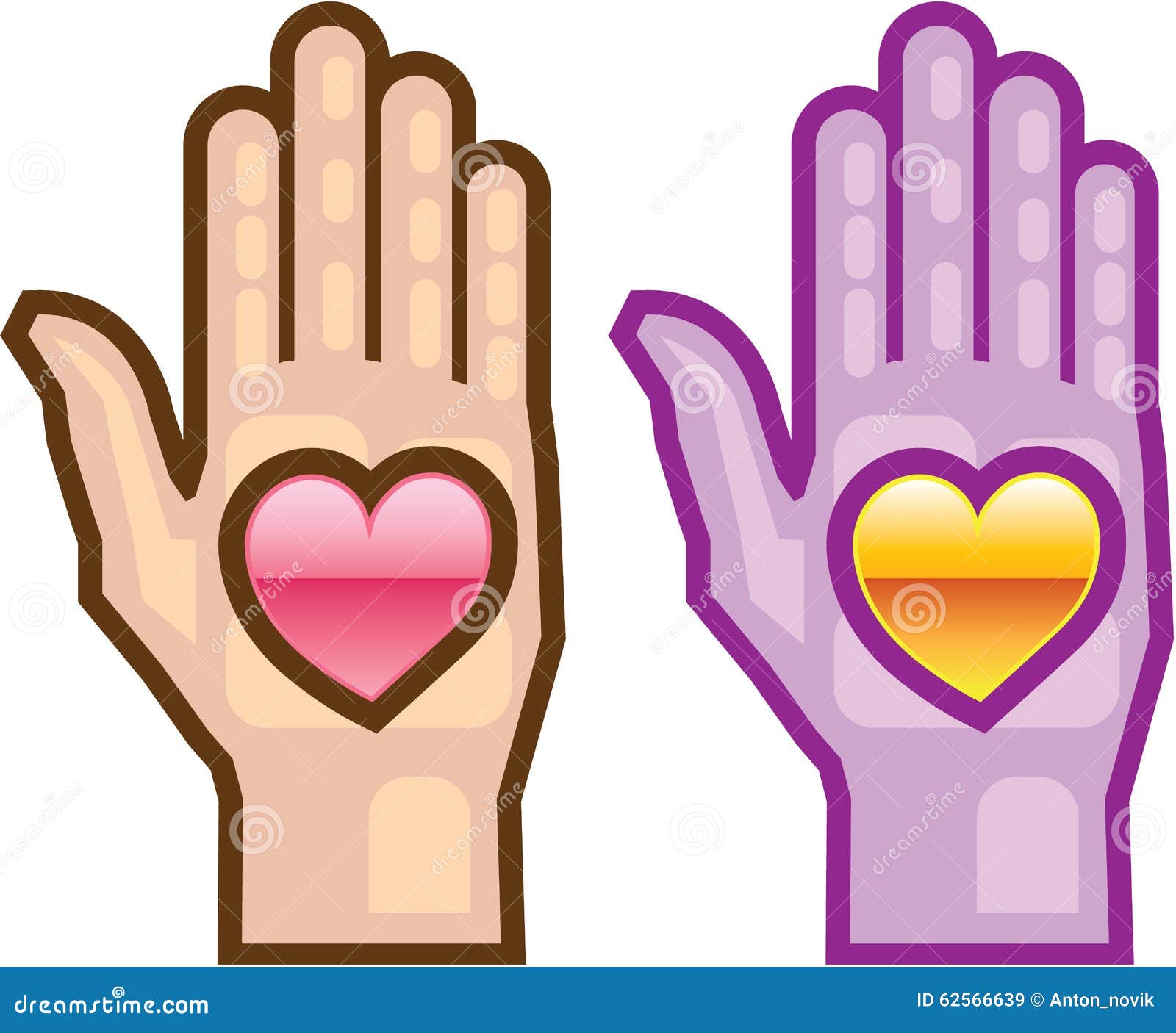Hand En Hart Vectorpictogram Vector Illustratie - Illustration of hart ...