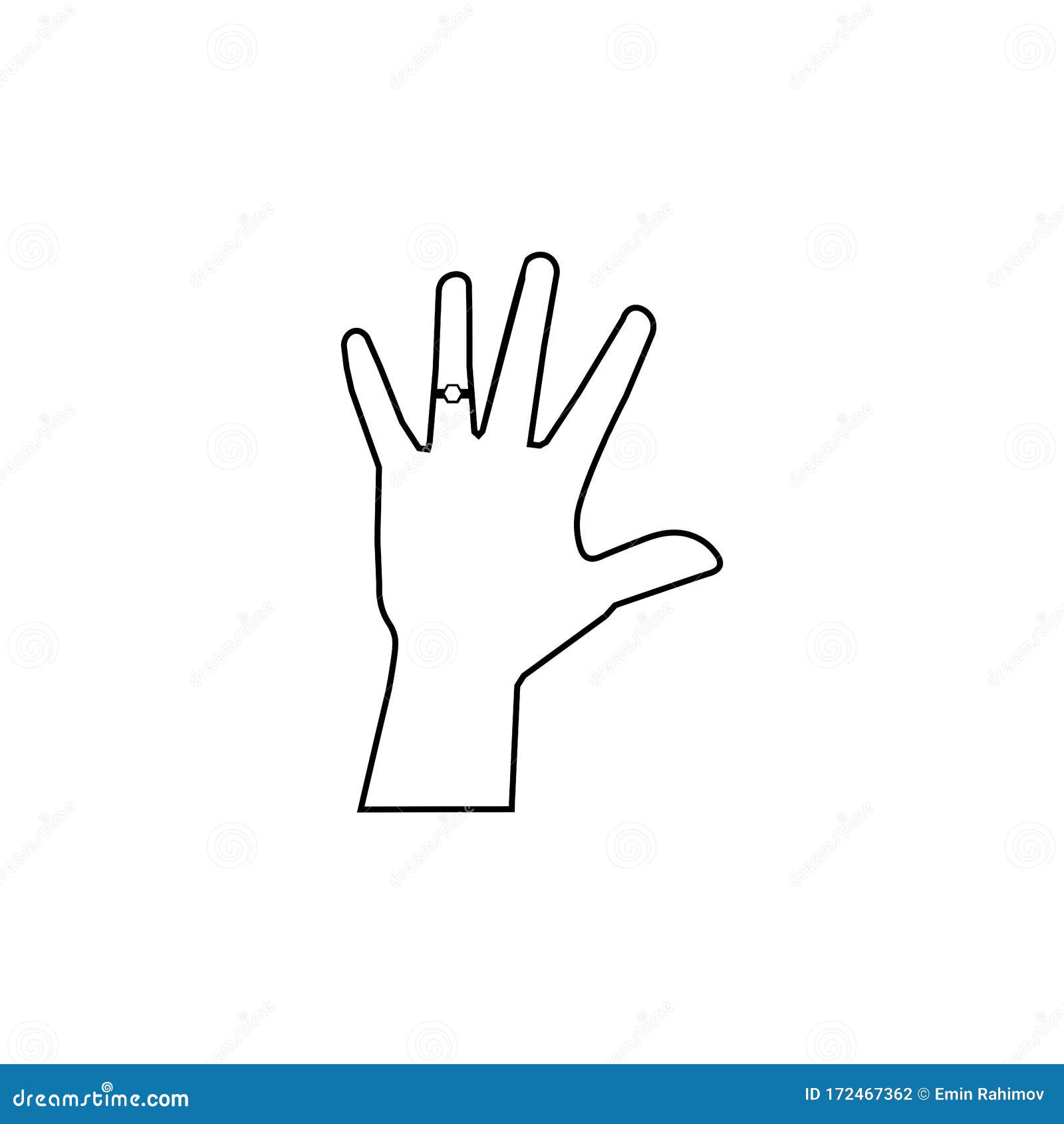 Hand with Engagement Ring Sign. Eps Ten Stock Illustration ...