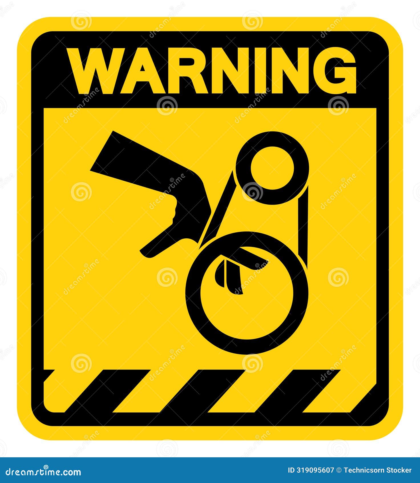 Hand Entanglement Belt Drive Warning Sign, Vector Illustration, Isolate ...